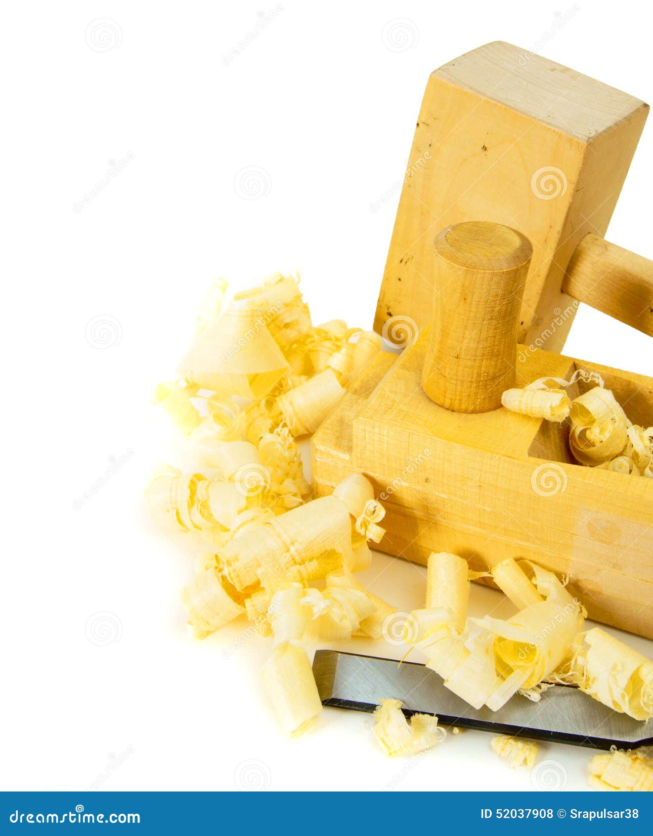 Joiner S Tools (plane, Mallet, Chisel) on a White Stock Photo - Image ...