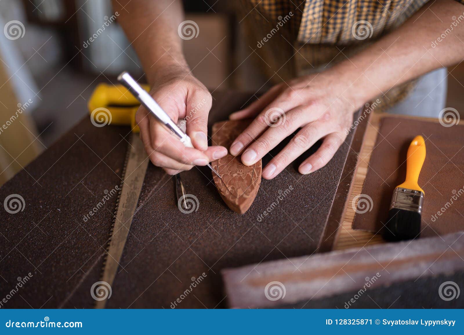 A joiner using his chisel stock image. Image of craft - 128325871