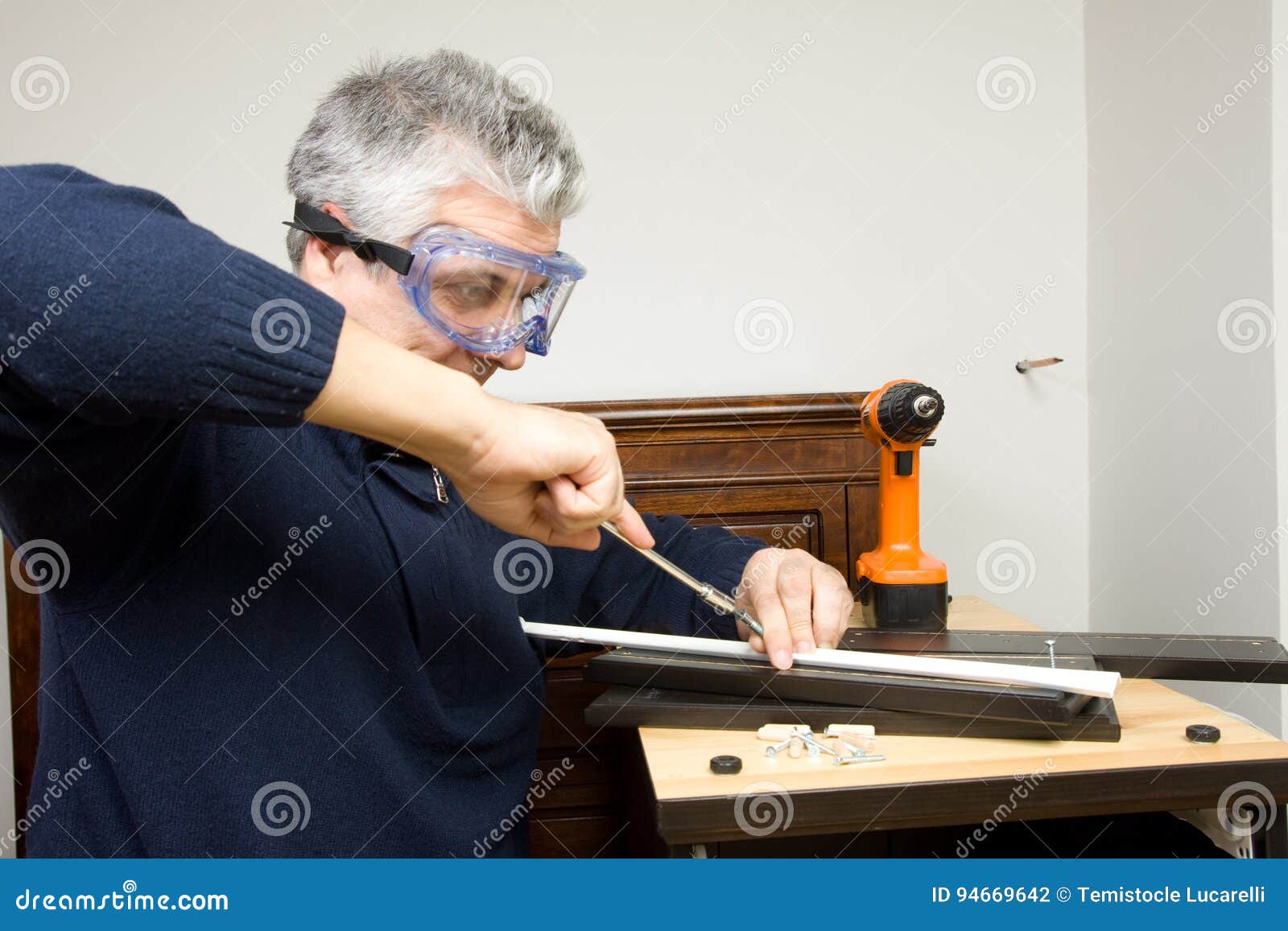 Joiner at work stock photo. Image of plank, timber, planer - 94669642