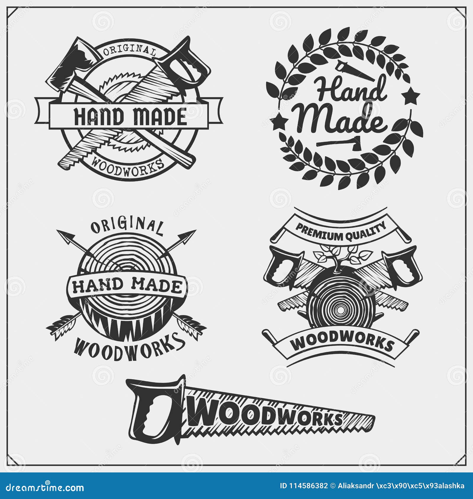 Joinery and Hand Made Emblems, Labels, Badges and Design Elements ...