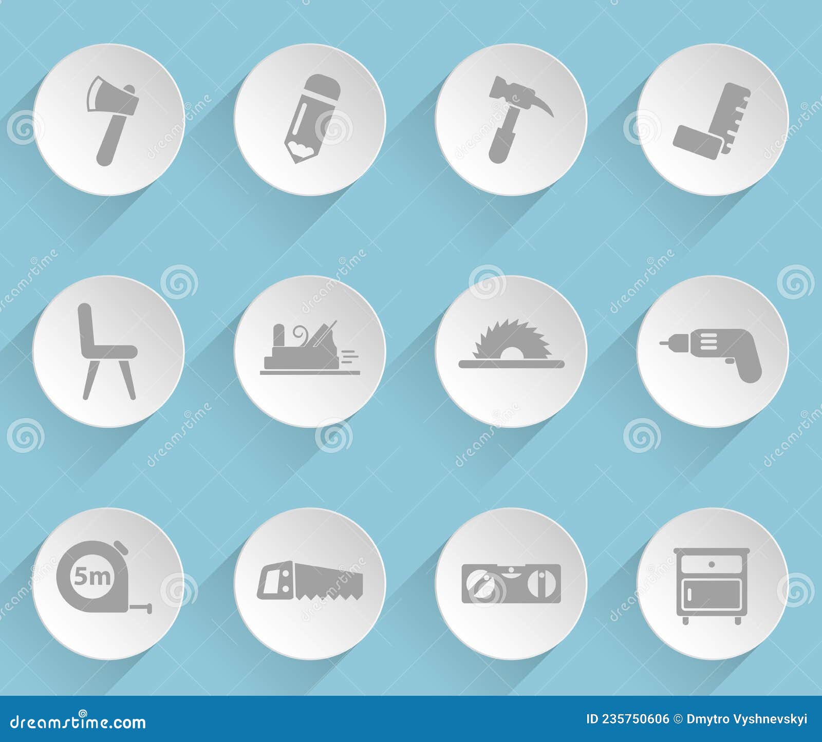 Joinery web icons stock vector. Illustration of drill - 235750606