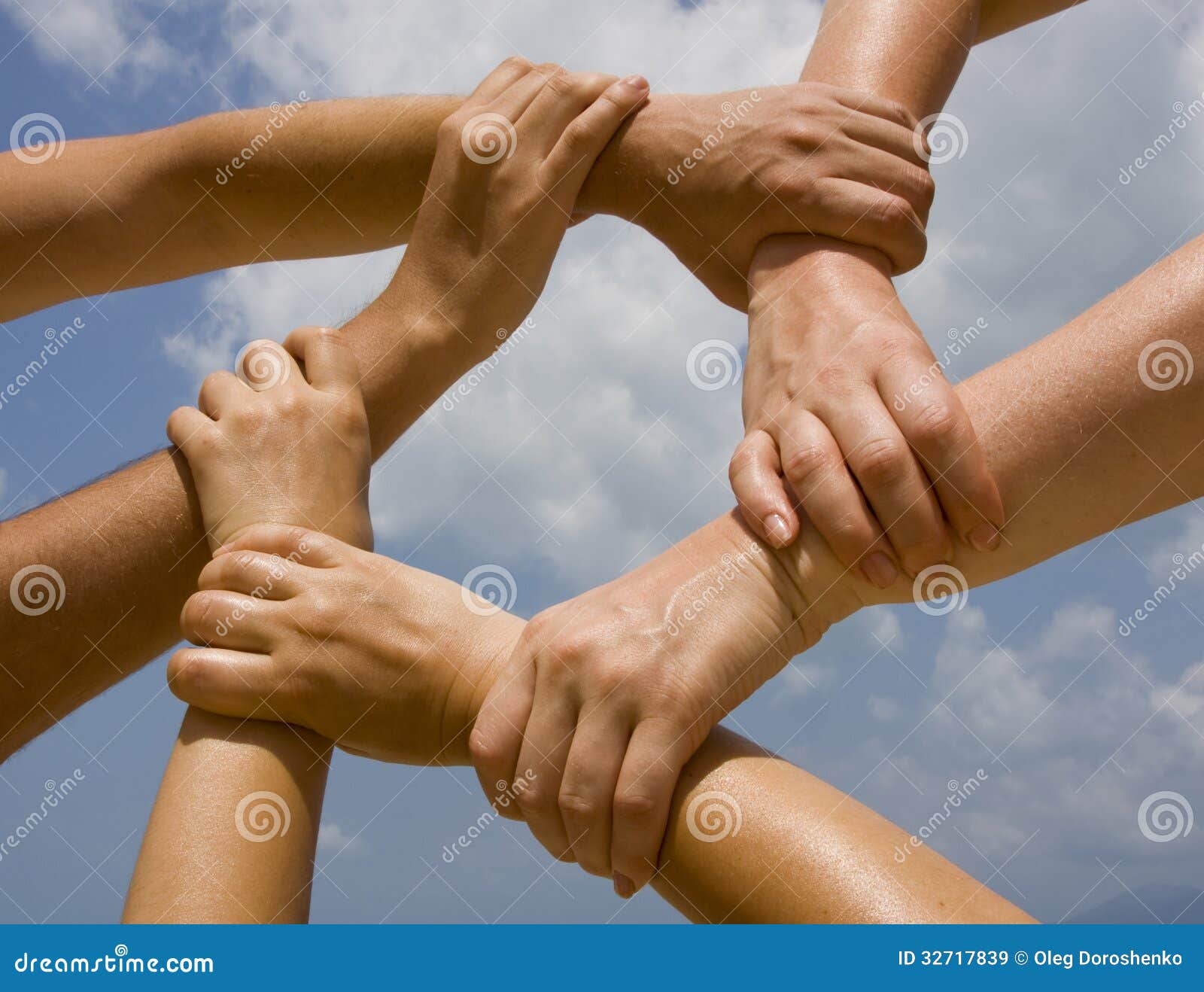Joining Hands In The Chain Royalty Free Stock Images - Image: 32717839