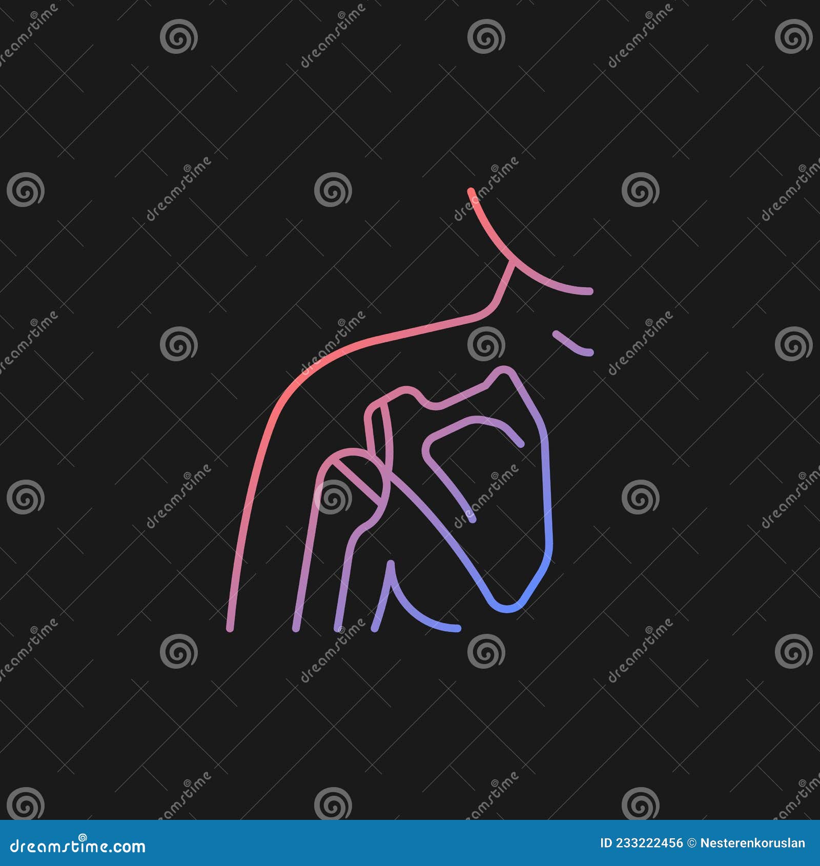 Joint Dislocation Gradient Vector Icon for Dark Theme Stock Vector ...
