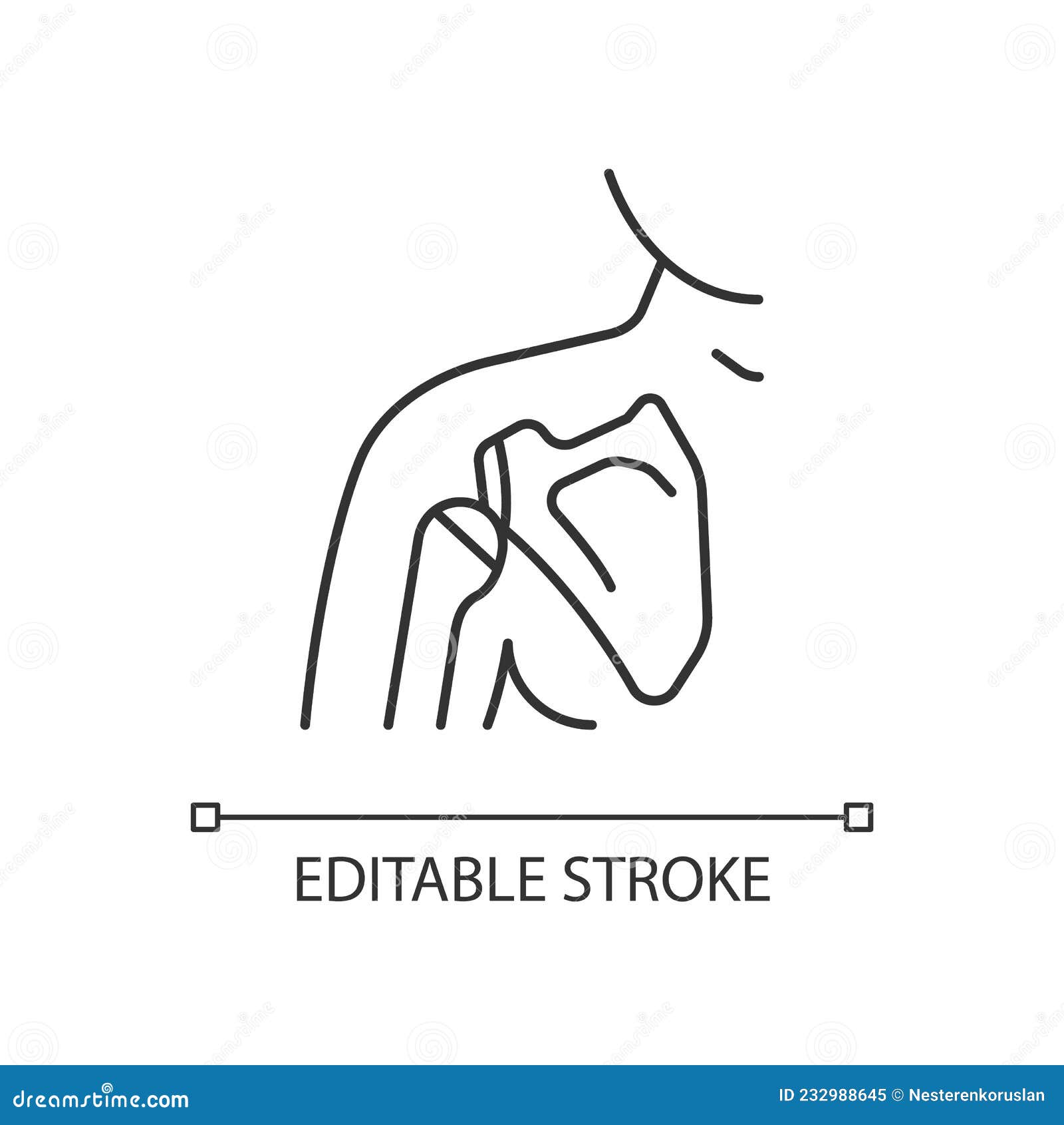 Joint Dislocation Linear Icon Stock Vector - Illustration of humerus ...