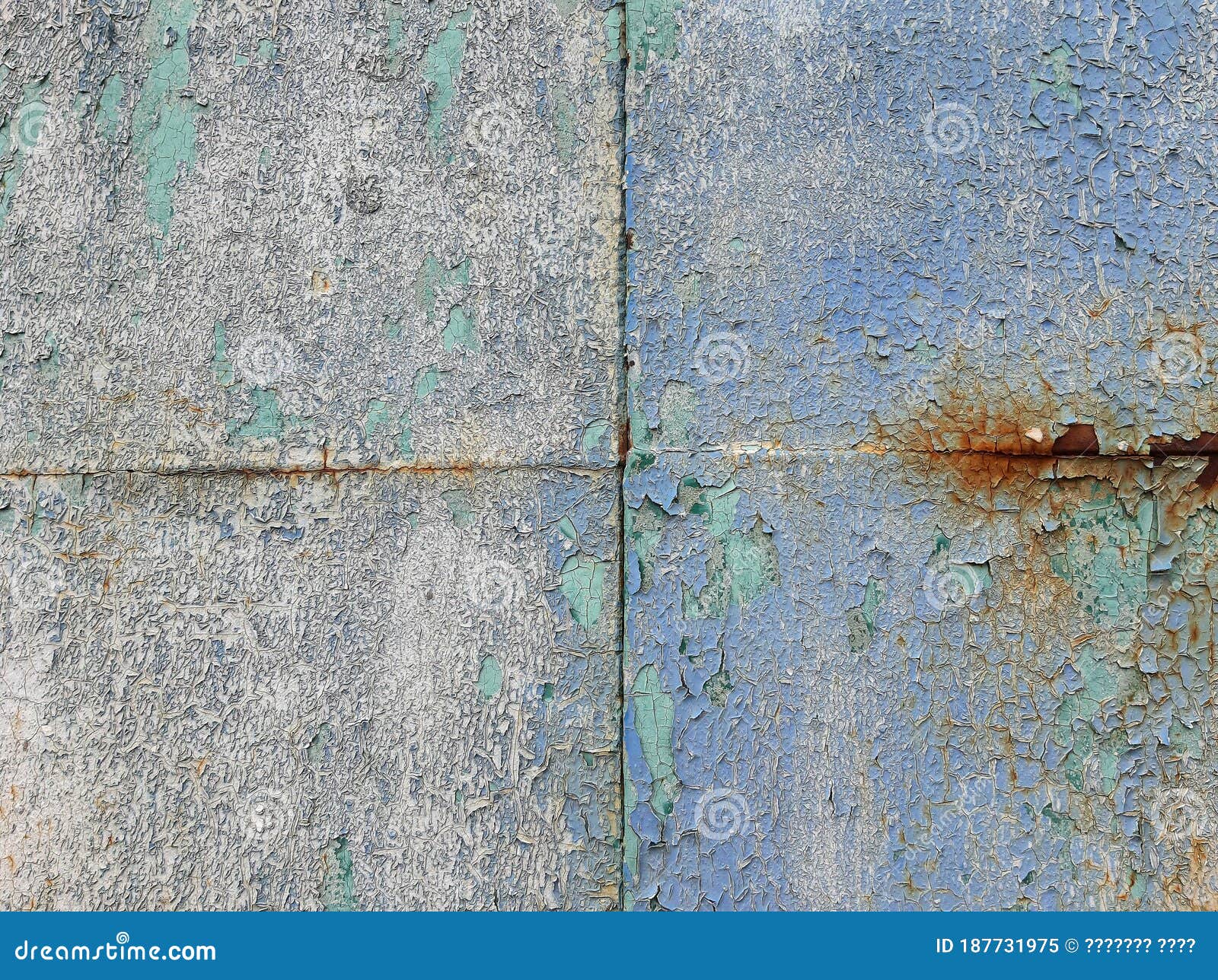 Joint of Four Sheets of Iron with Old Paint Stock Image - Image of ...