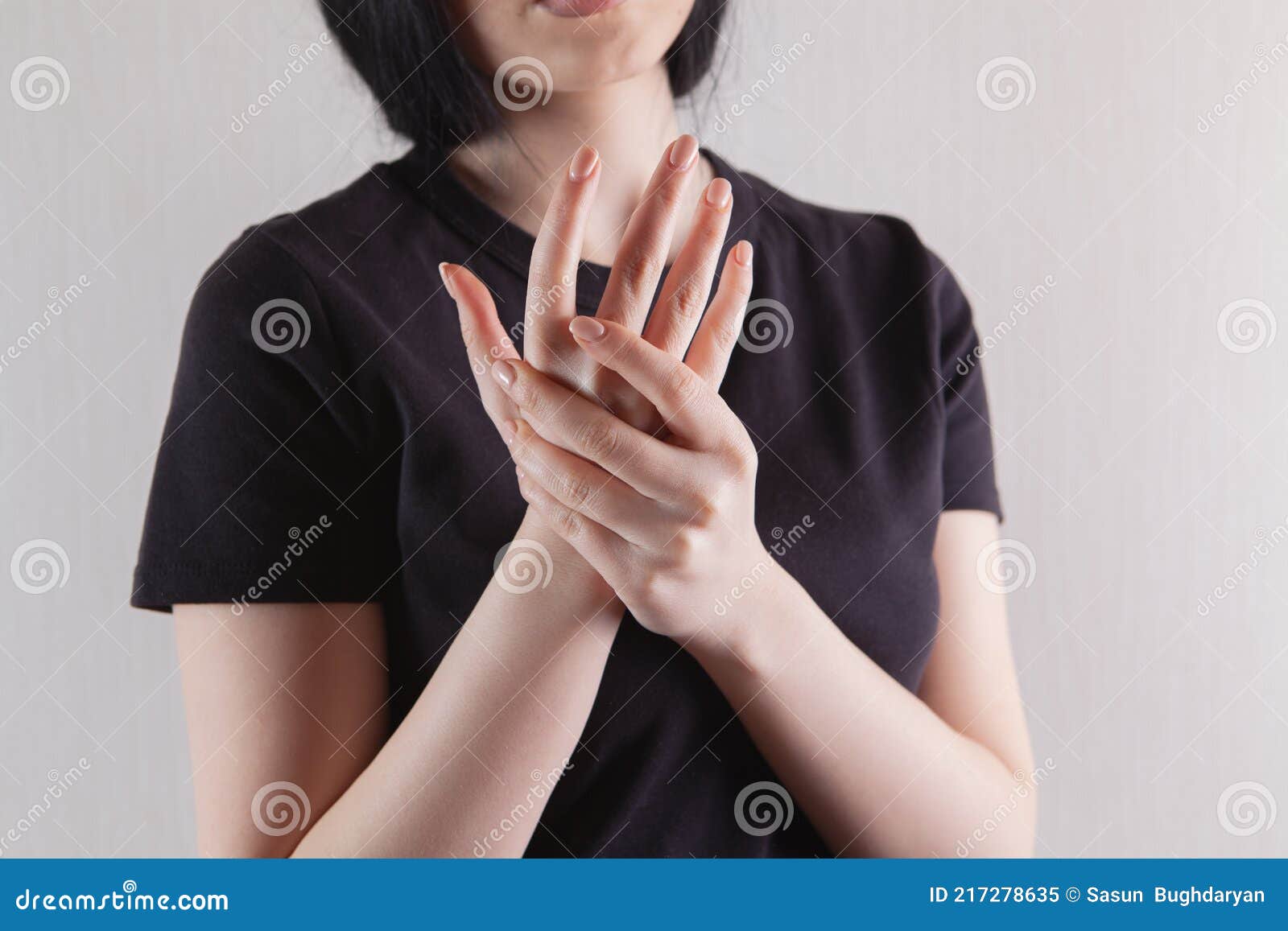 Joint Injuries,. Spasm On The Girl`s Arm Royalty-Free Stock Photo ...