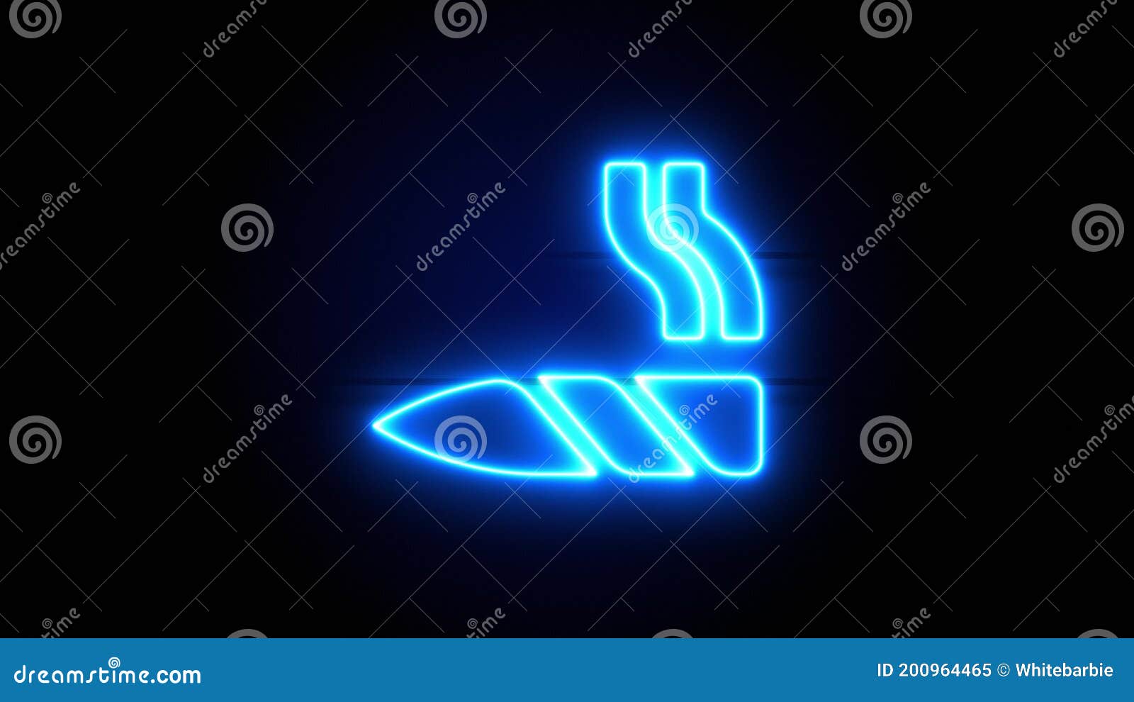Joint Neon Sign Appear In Center And Disappear After Some Time Loop Animation Of Blue Neon