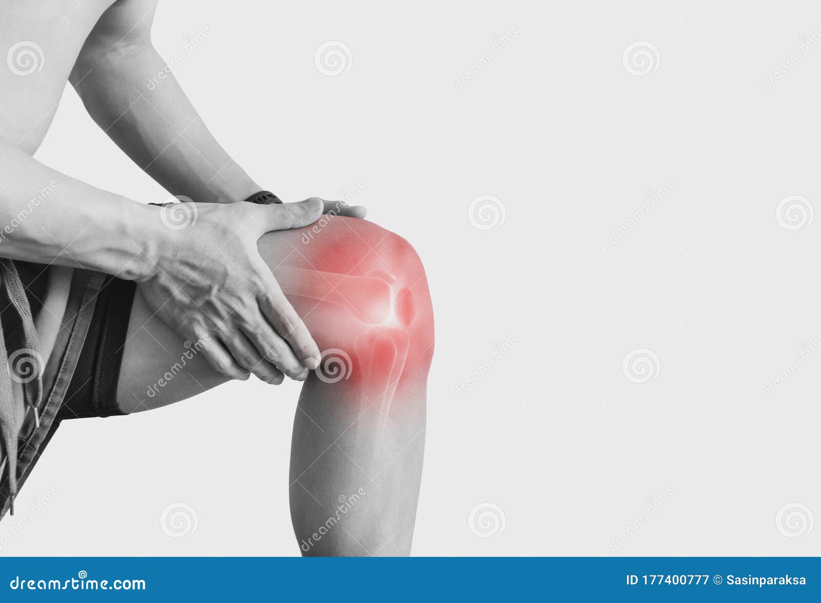 Joint Pain, Arthritis and Tendon Problems. a Man Touching Nee at Pain ...