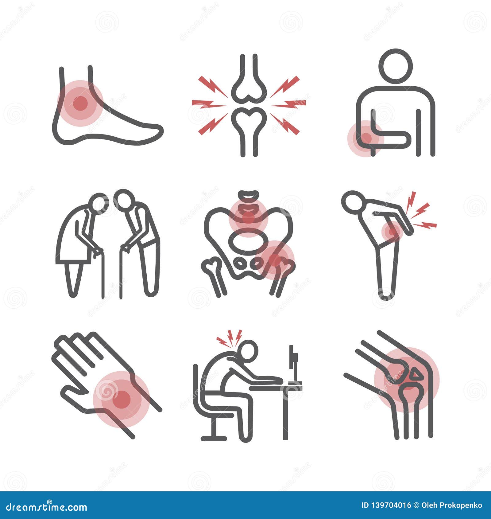 Joint Pain. Icons Set. Vector Signs for Web Graphics. Stock Vector ... Joint Pain. Icons Set. Vector Signs for Web Graphics. Stock Vector ...