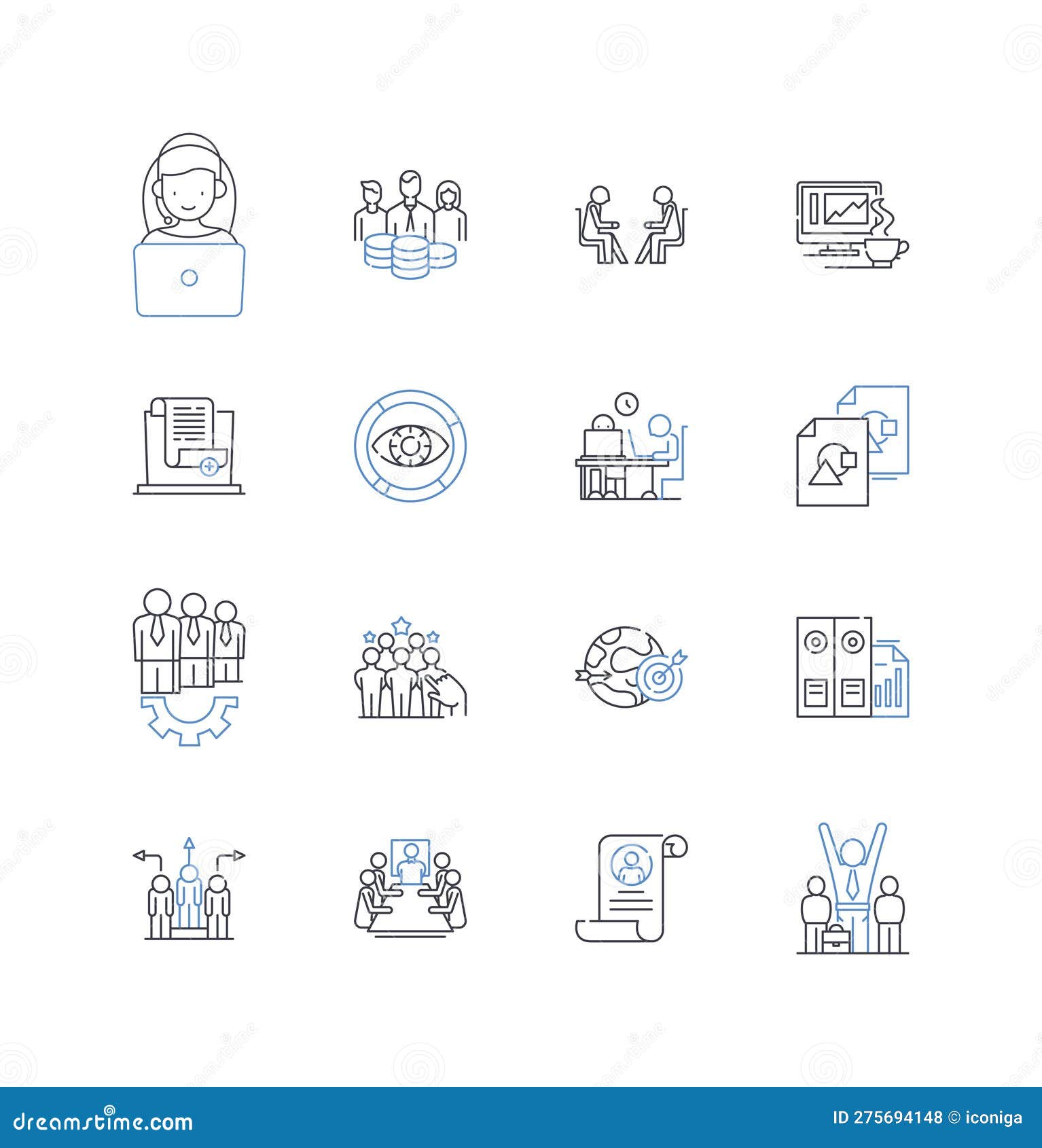 Joint Participation Line Icons Collection. Collaboration, Involvement ...