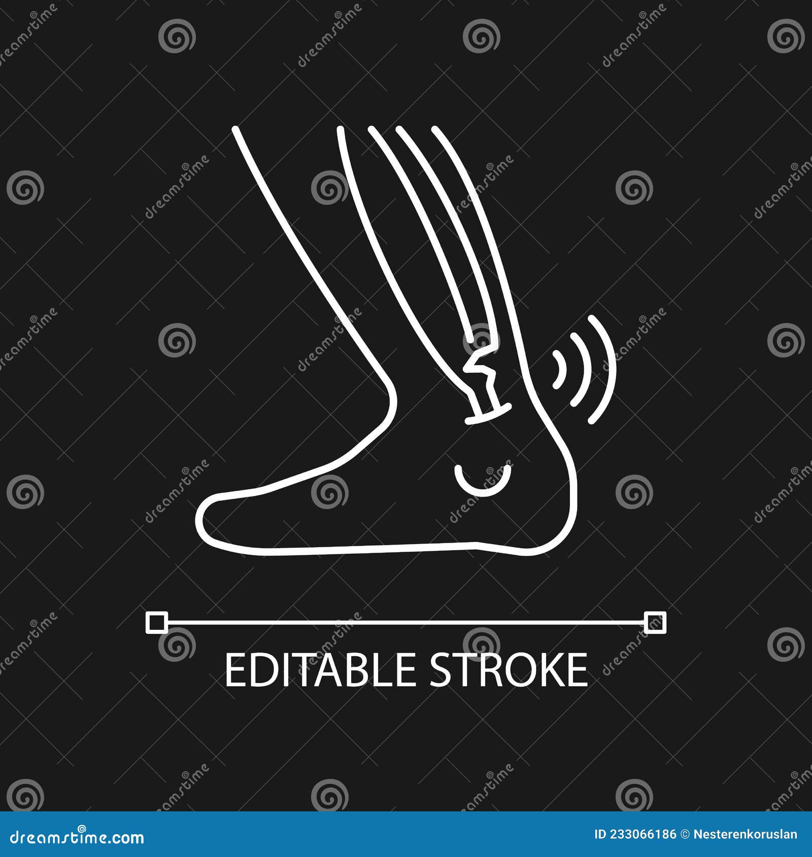 Joint Strains White Linear Icon for Dark Theme Stock Vector ...