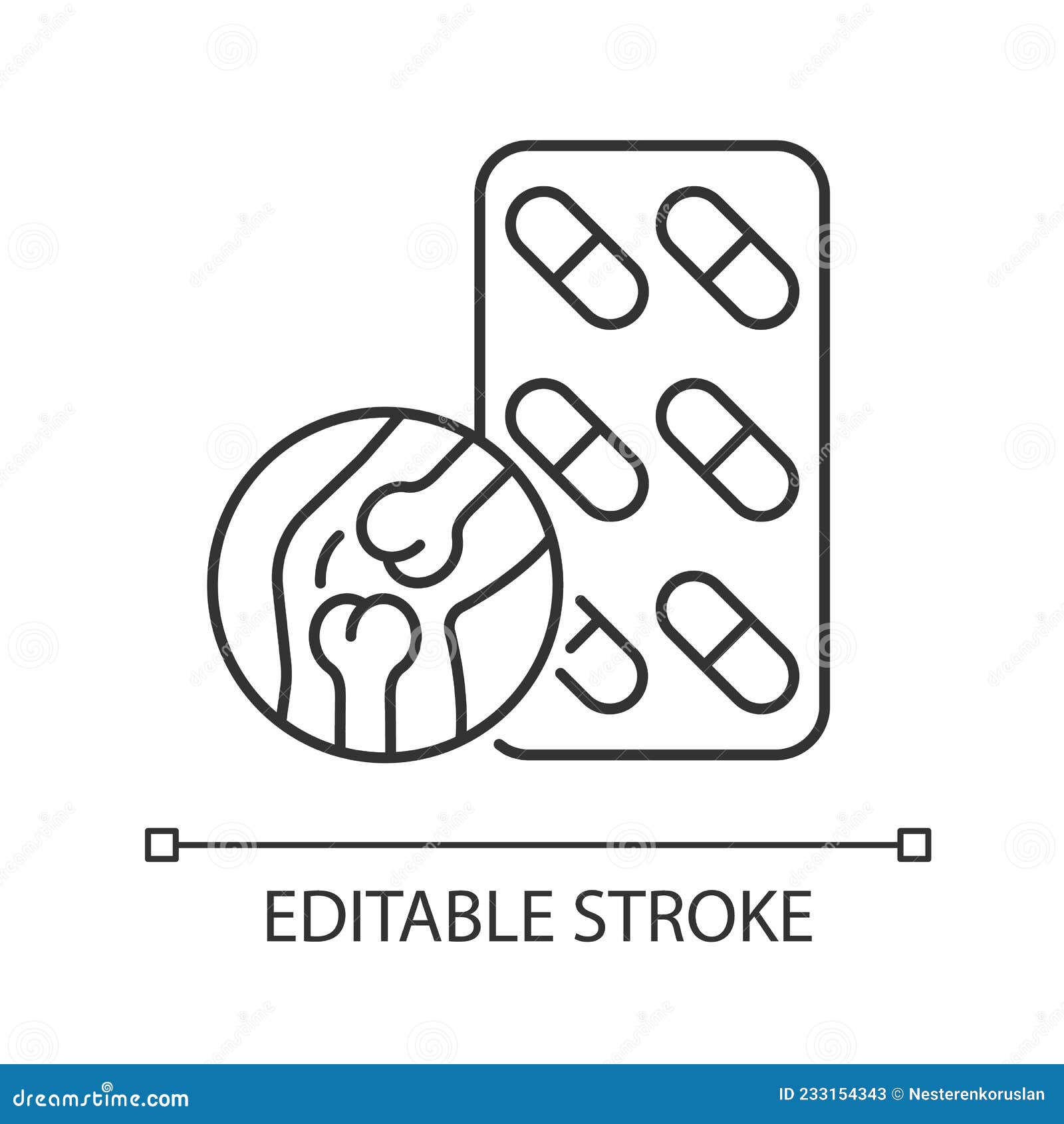 Joint support linear icon stock vector. Illustration of medicine ...
