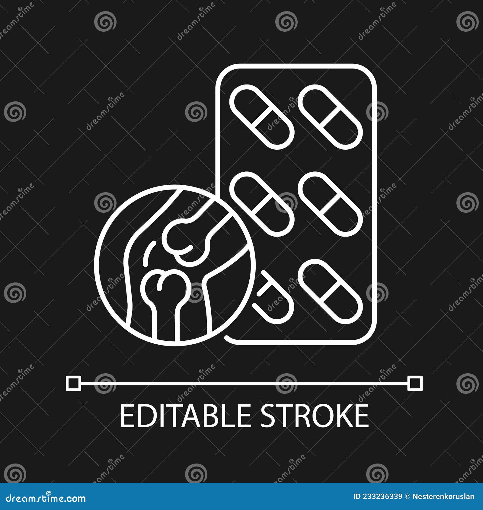 Joint Support White Linear Icon for Dark Theme Stock Vector ...