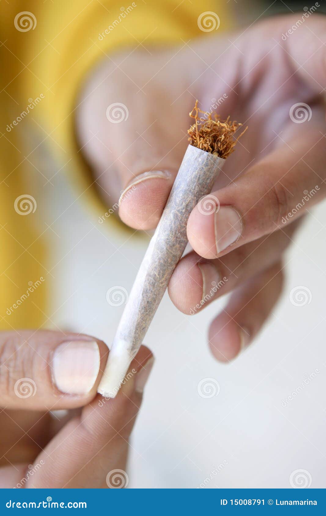 Joint Tobacco Cigarette in Hands Just Prepared Stock Image - Image of ...
