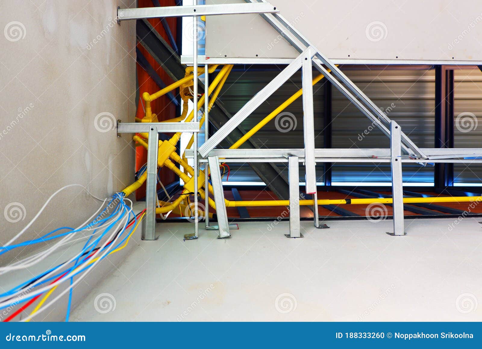 Joint of the Wiring Harness in the Box on the Ceiling Stock Photo ...