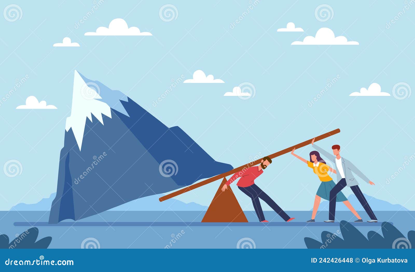 Joint Work. Effort To Overcome Problem, People Working Together Trying ...