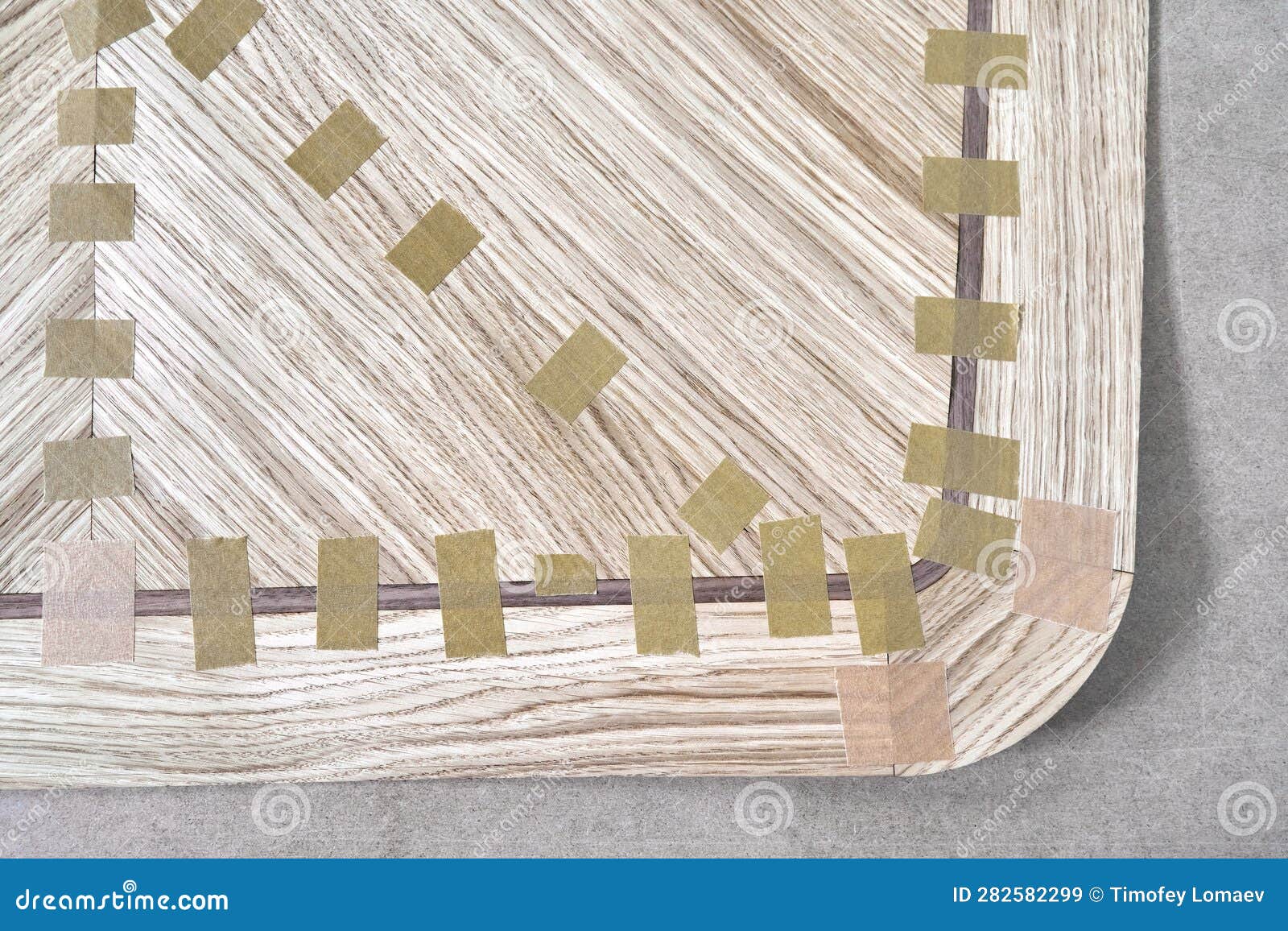 Jointed Veneer into Canvas for Table Top of Dining Table Upper View ...