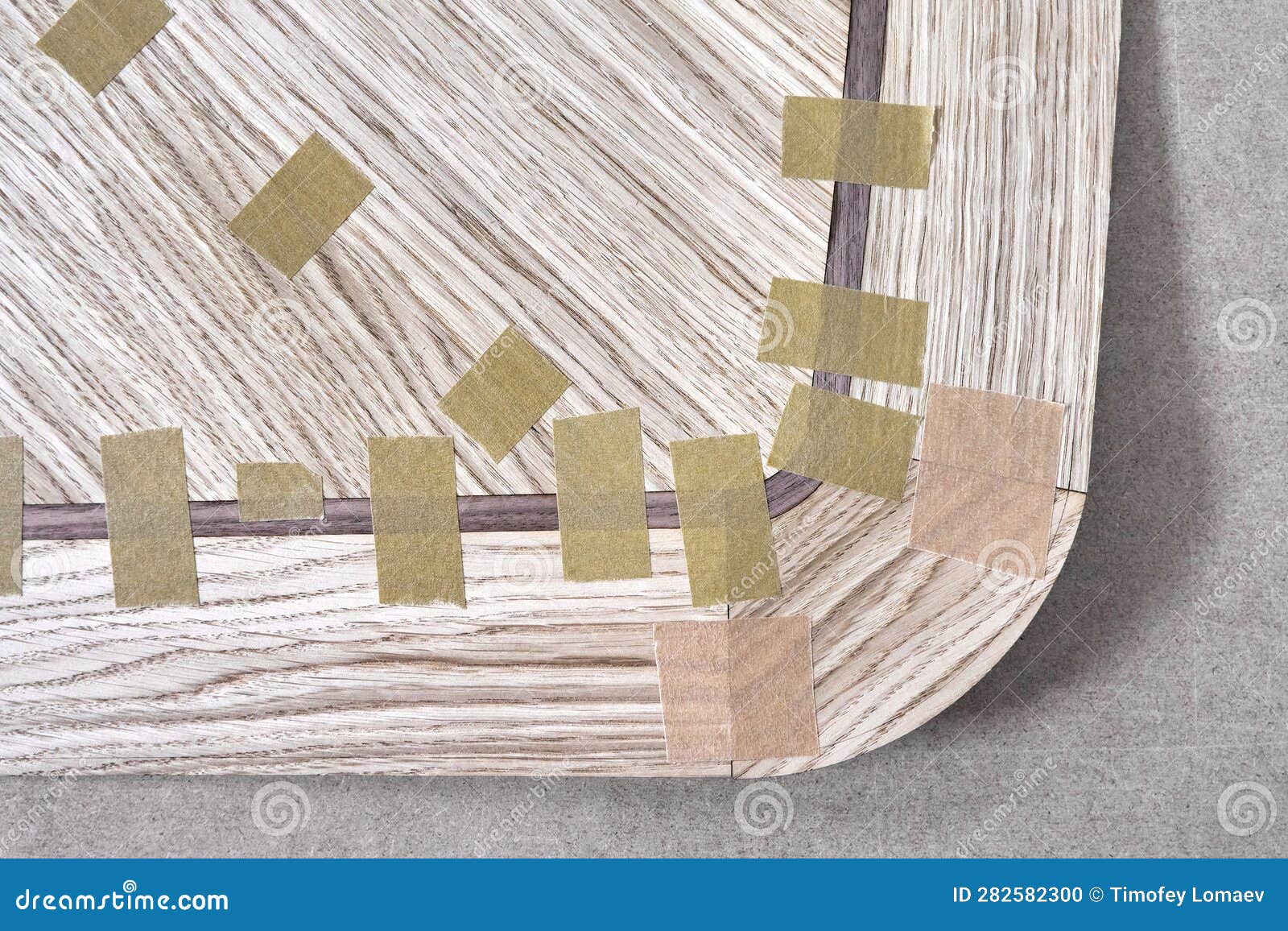 Jointed Veneer into Canvas for Table Top of Dining Table Upper View ...