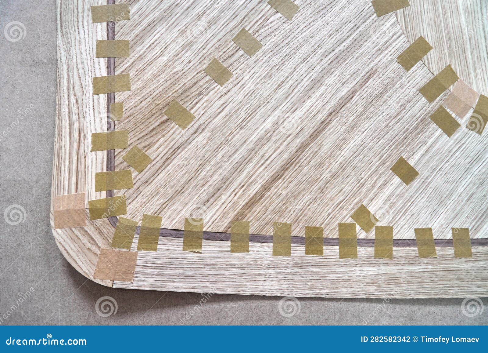 Jointed Veneer into Canvas for Table Top of Dining Table Upper View ...