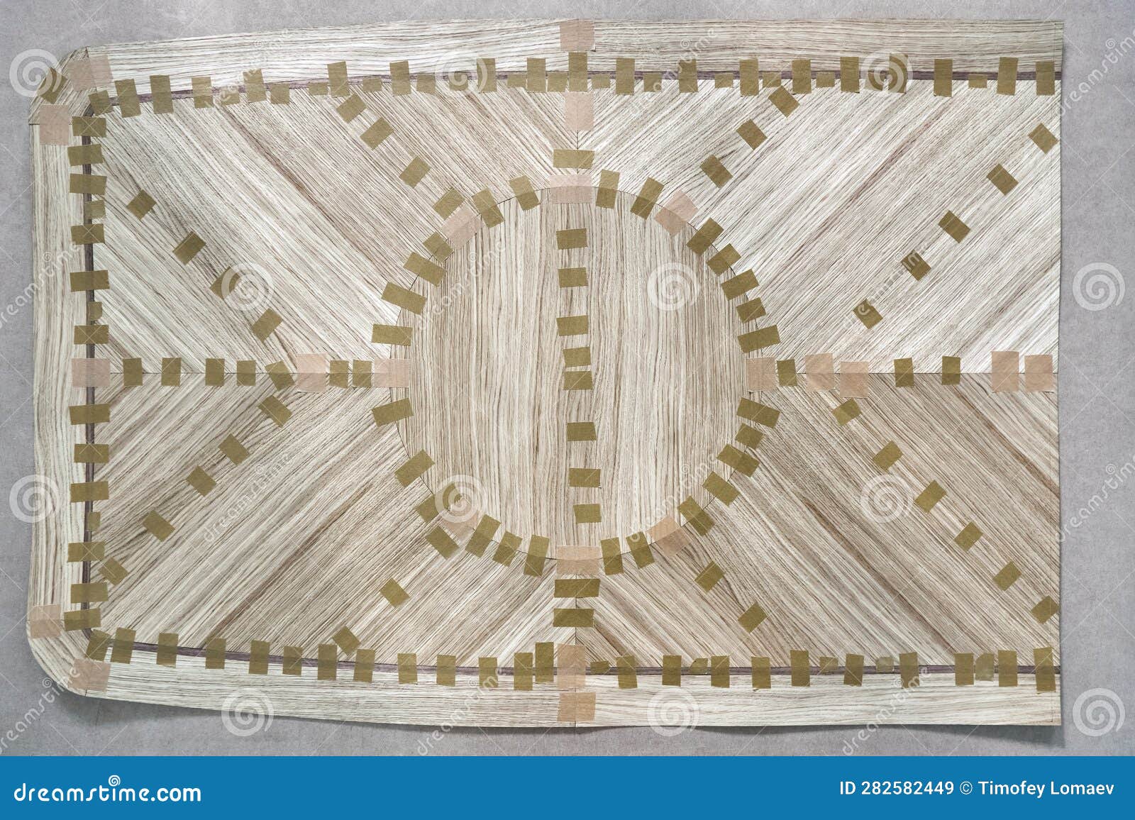 Jointed Veneer into a Large Canvas for Table Top of Dining Table Upper ...