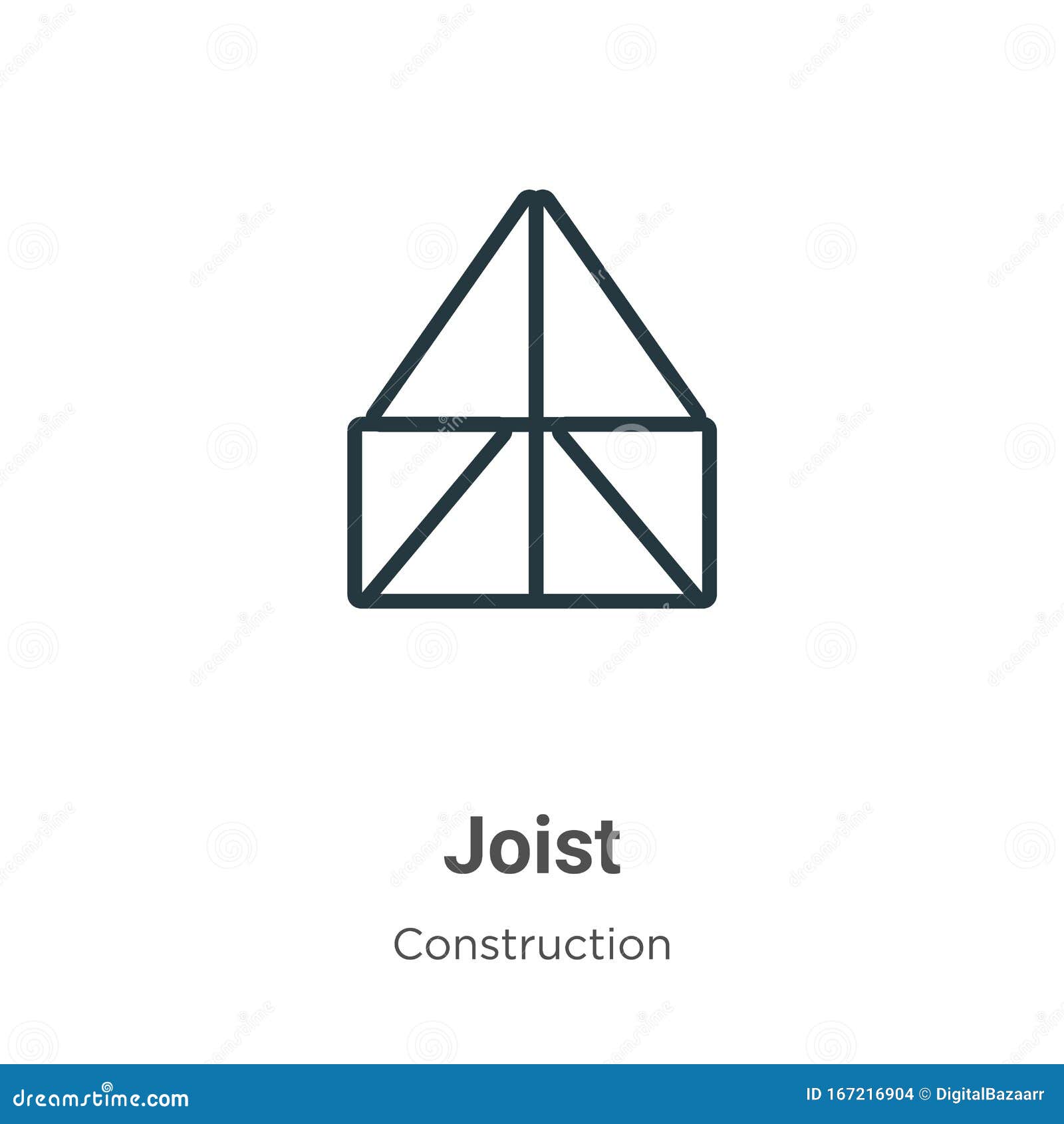 Joist Outline Vector Icon. Thin Line Black Joist Icon, Flat Vector ...