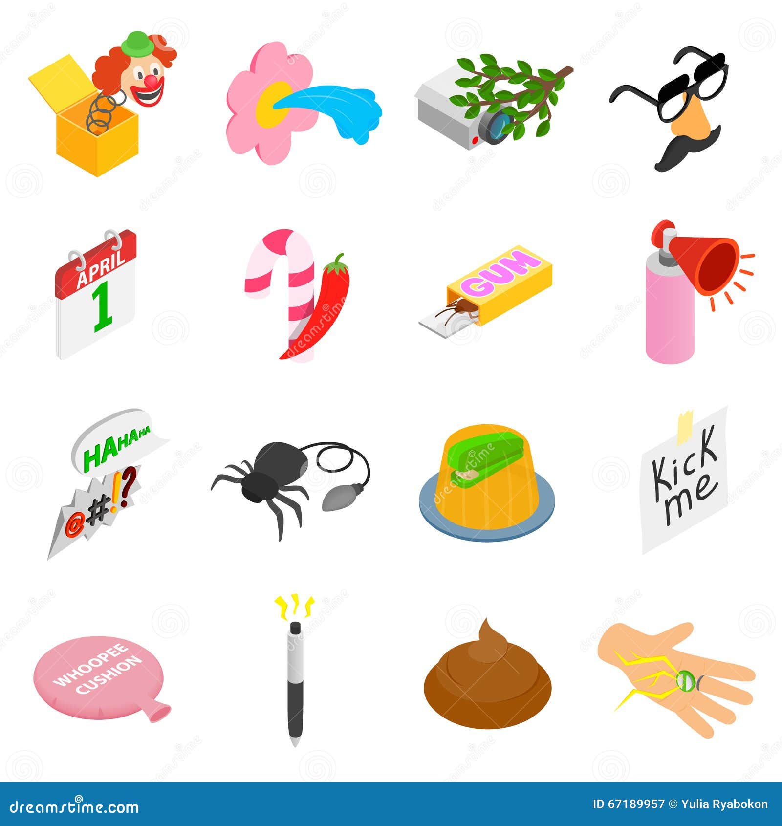 Joke icons set stock vector. Illustration of laughter - 67189957