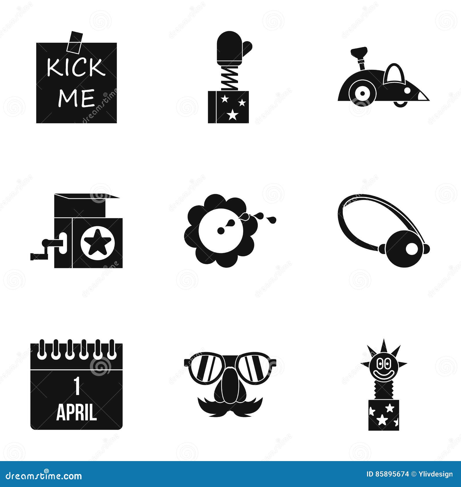 Joke Icons Set, Simple Style Stock Vector - Illustration of humorous ...