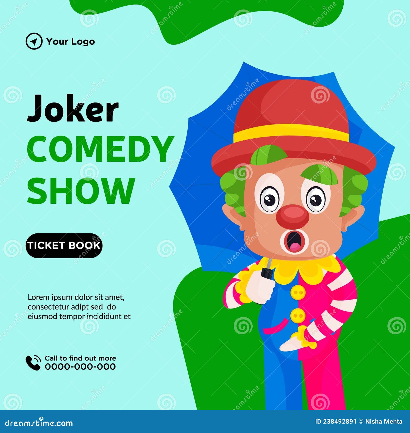 Banner Design of Joker Comedy Show Stock Vector - Illustration of ...
