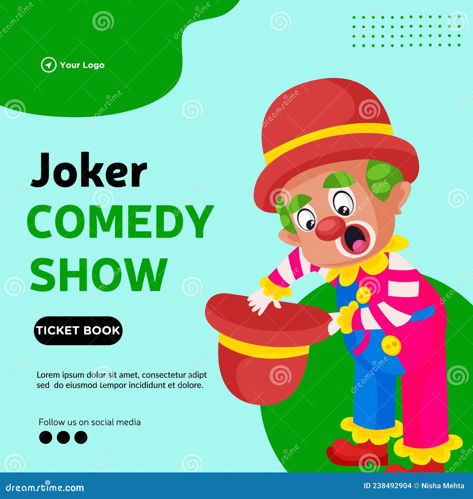 Banner Design of Joker Comedy Show Stock Vector - Illustration of ...
