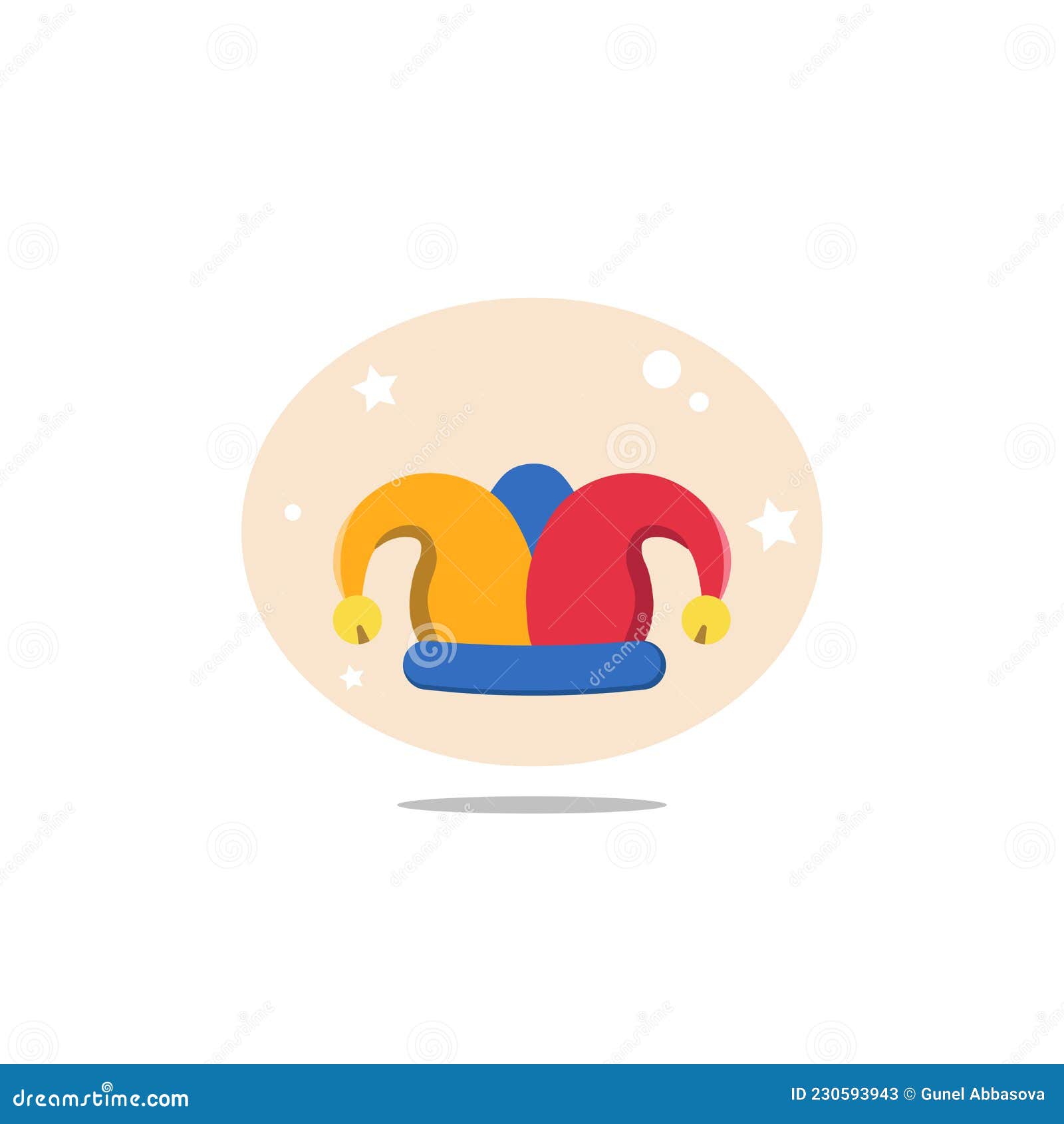 Joker Cap Colorful Clipart. Joker Cap Flat Illustration Stock Vector ...