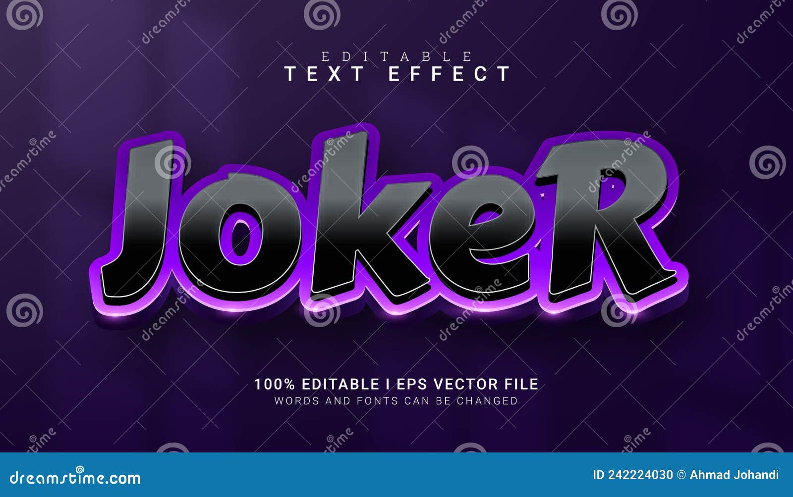 Joker Editable Text Effect Vector Illustration Stock Vector ...