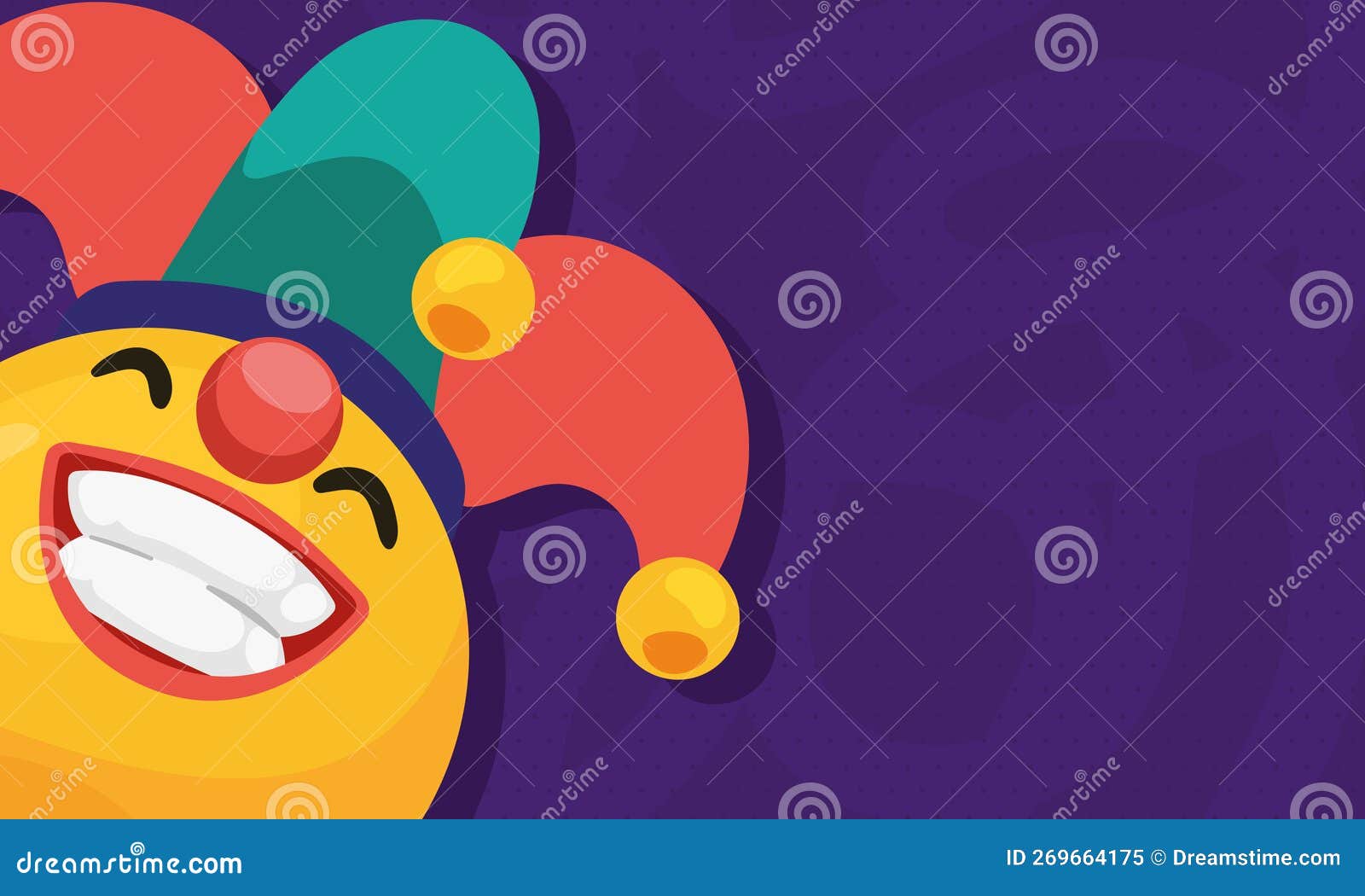Joker emoticon face stock vector. Illustration of accessory - 269664175