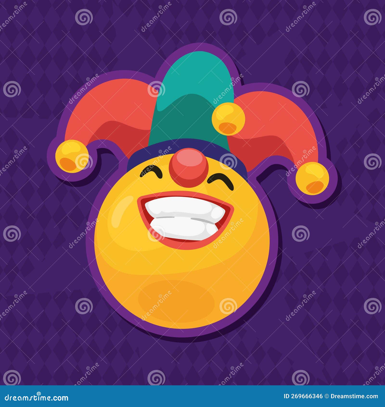Joker In A Smiling Mask And Colorful Costume Holds A Black Square ...