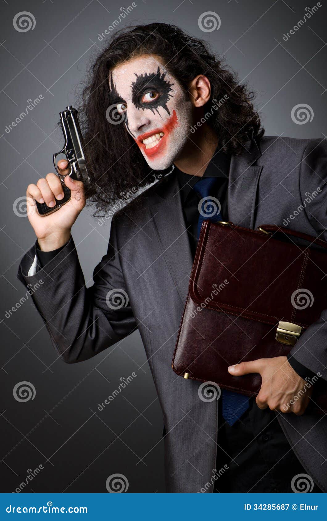 Joker with gun stock image. Image of face, hand, cards - 34285687
