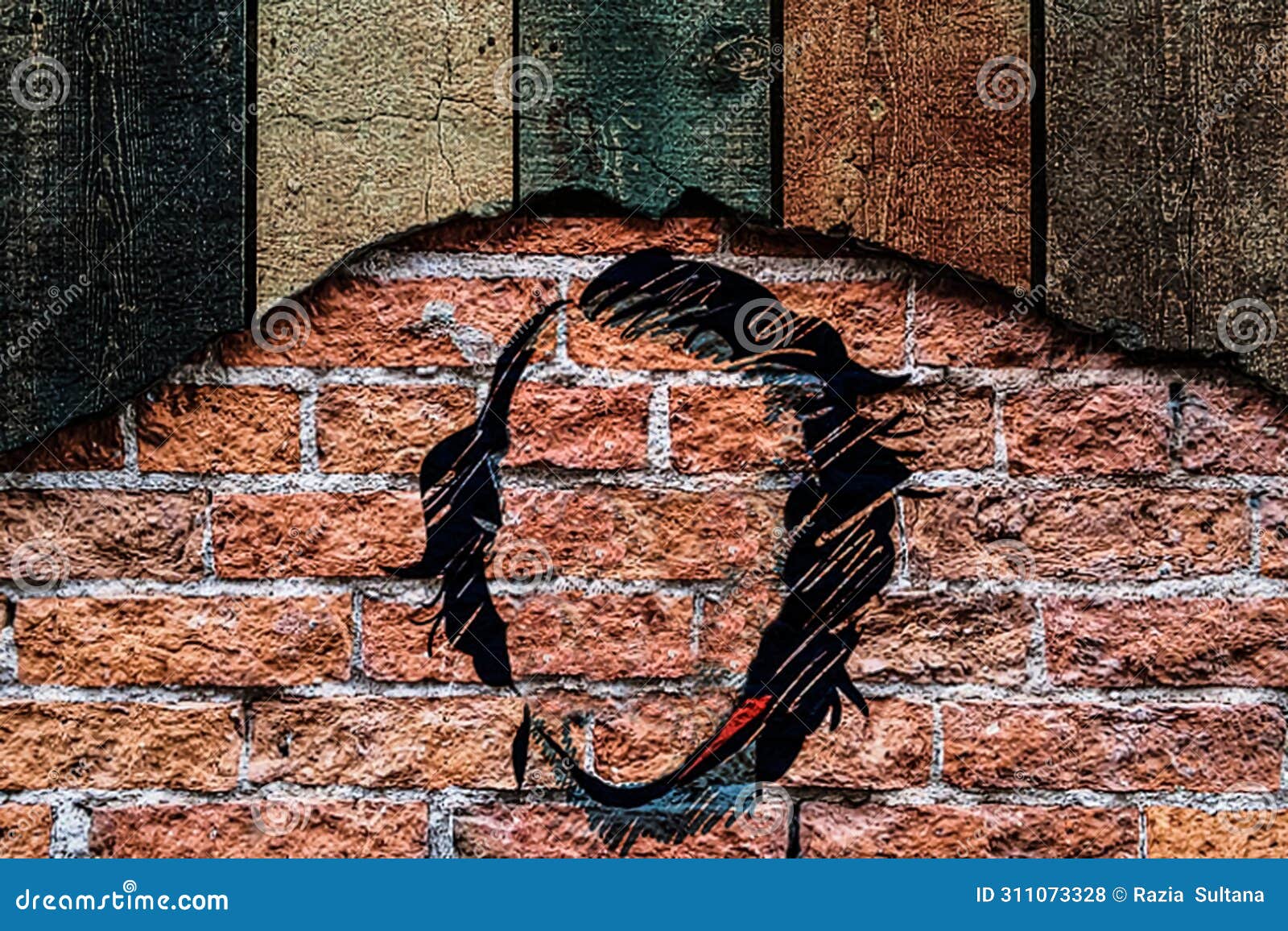 Joker Heath Ledger Batman Brick Wall Background Wallpaper Stock ...