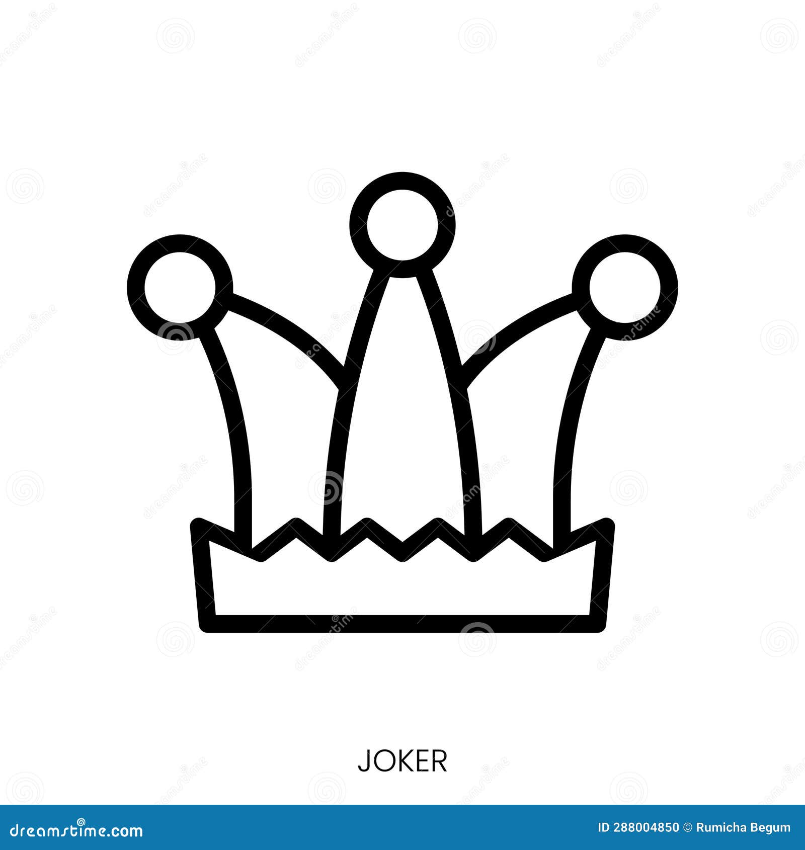 Joker Icon. Line Art Style Design Isolated on White Background Stock ...