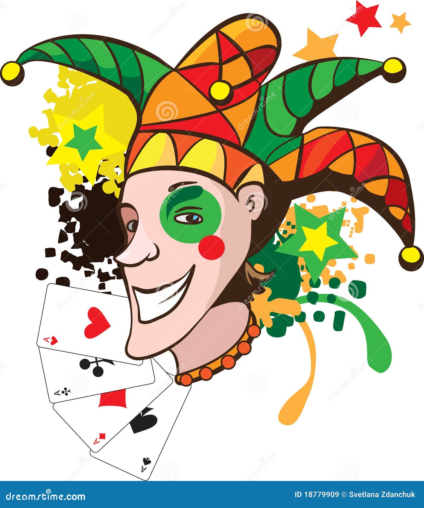 Joker illustration stock vector. Illustration of graphic - 18779909