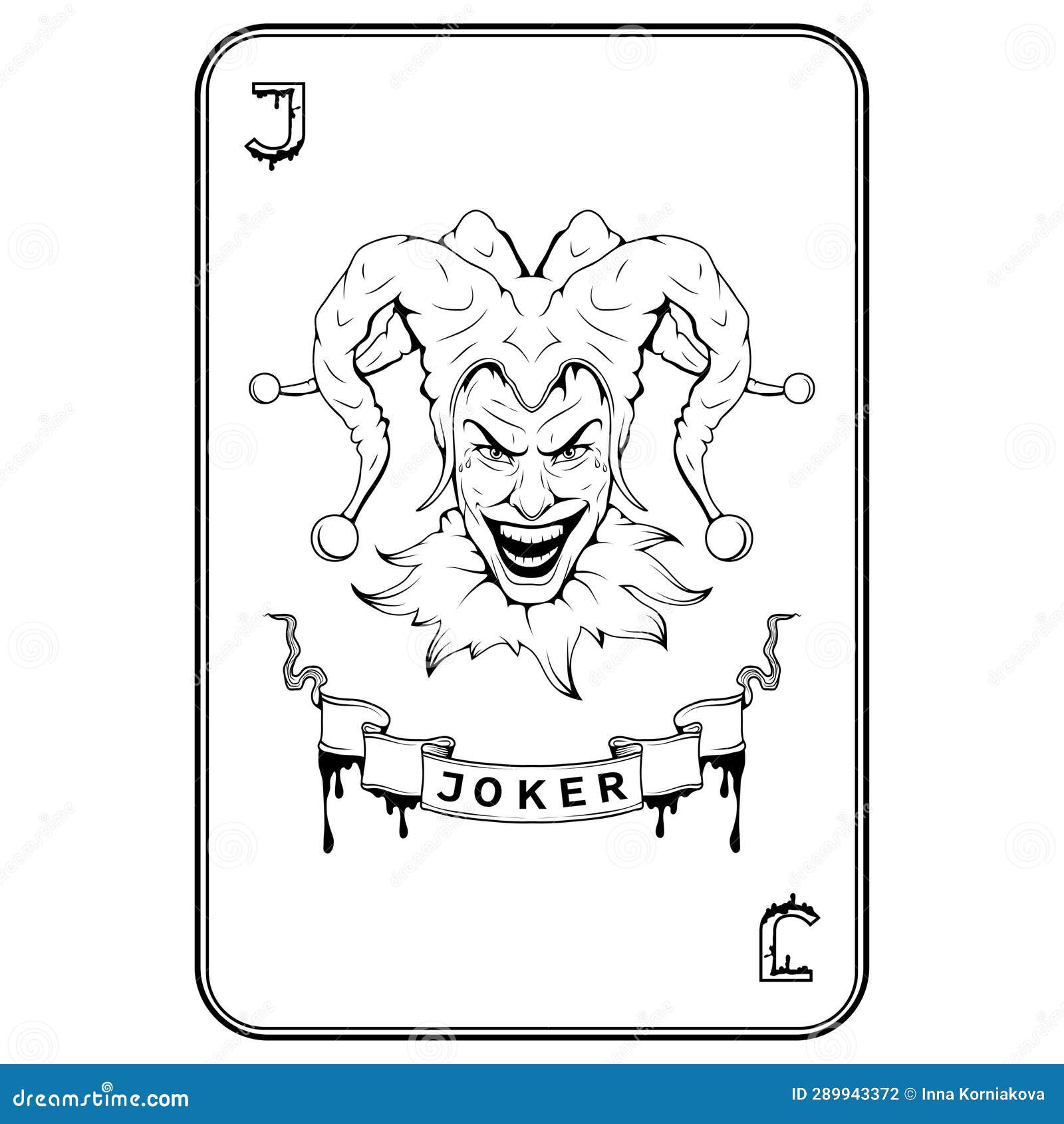 Joker Playing Card. Vector of Jolly Joker Face Stock Vector ...
