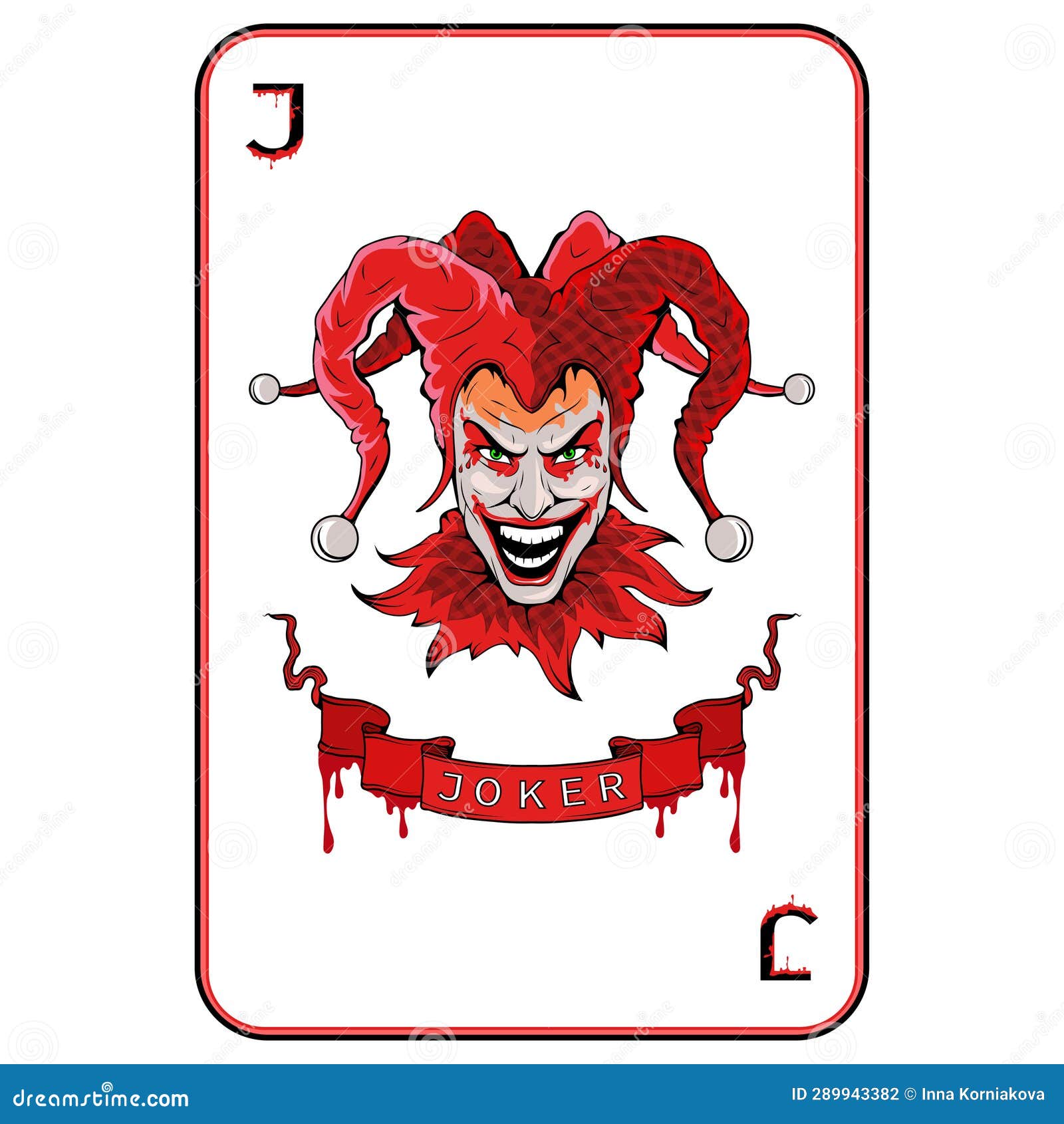 Joker Playing Card. Vector of Jolly Joker Face Stock Illustration ...