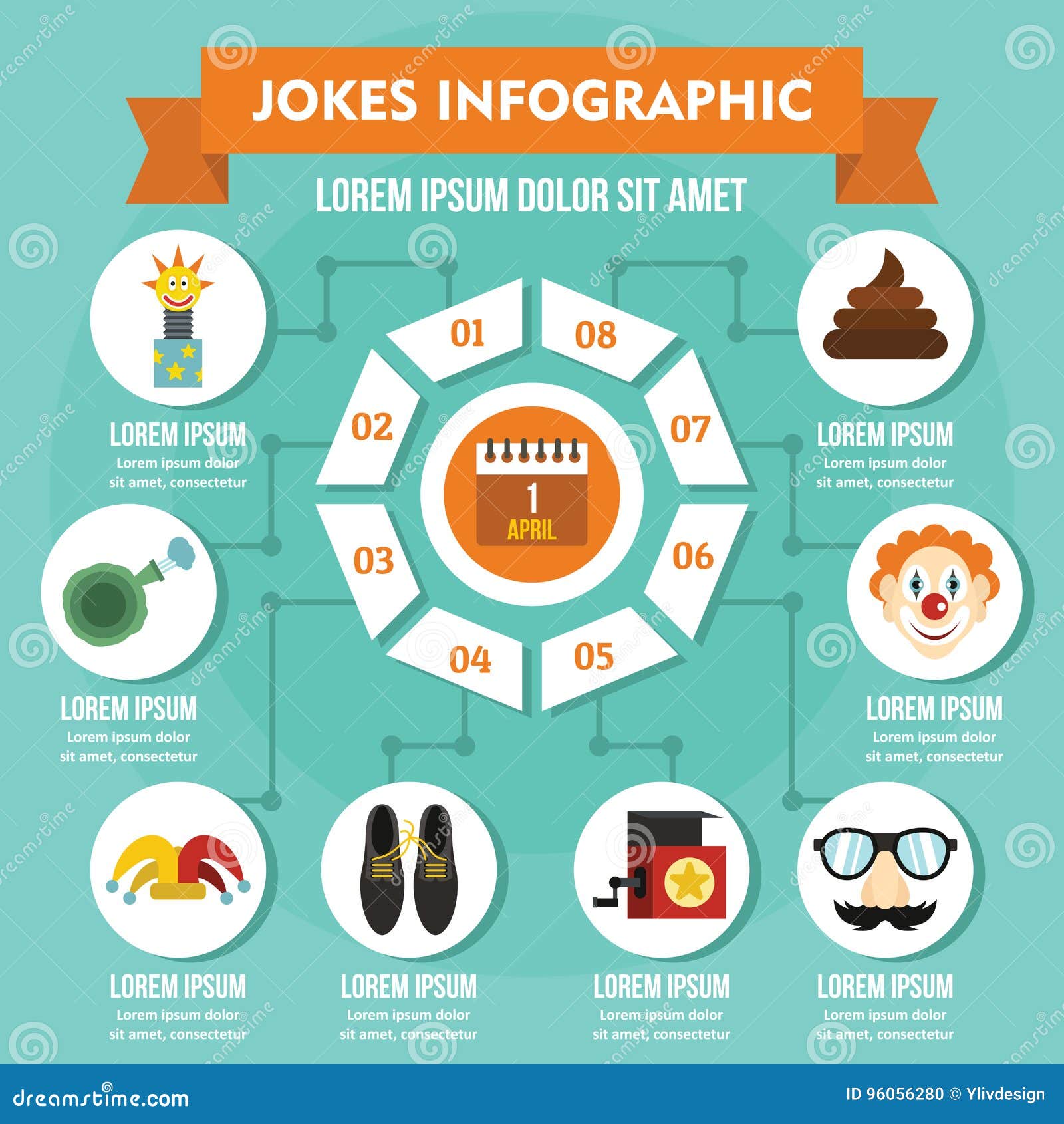 Jokes Infographic Concept, Flat Style Stock Vector - Illustration of ...