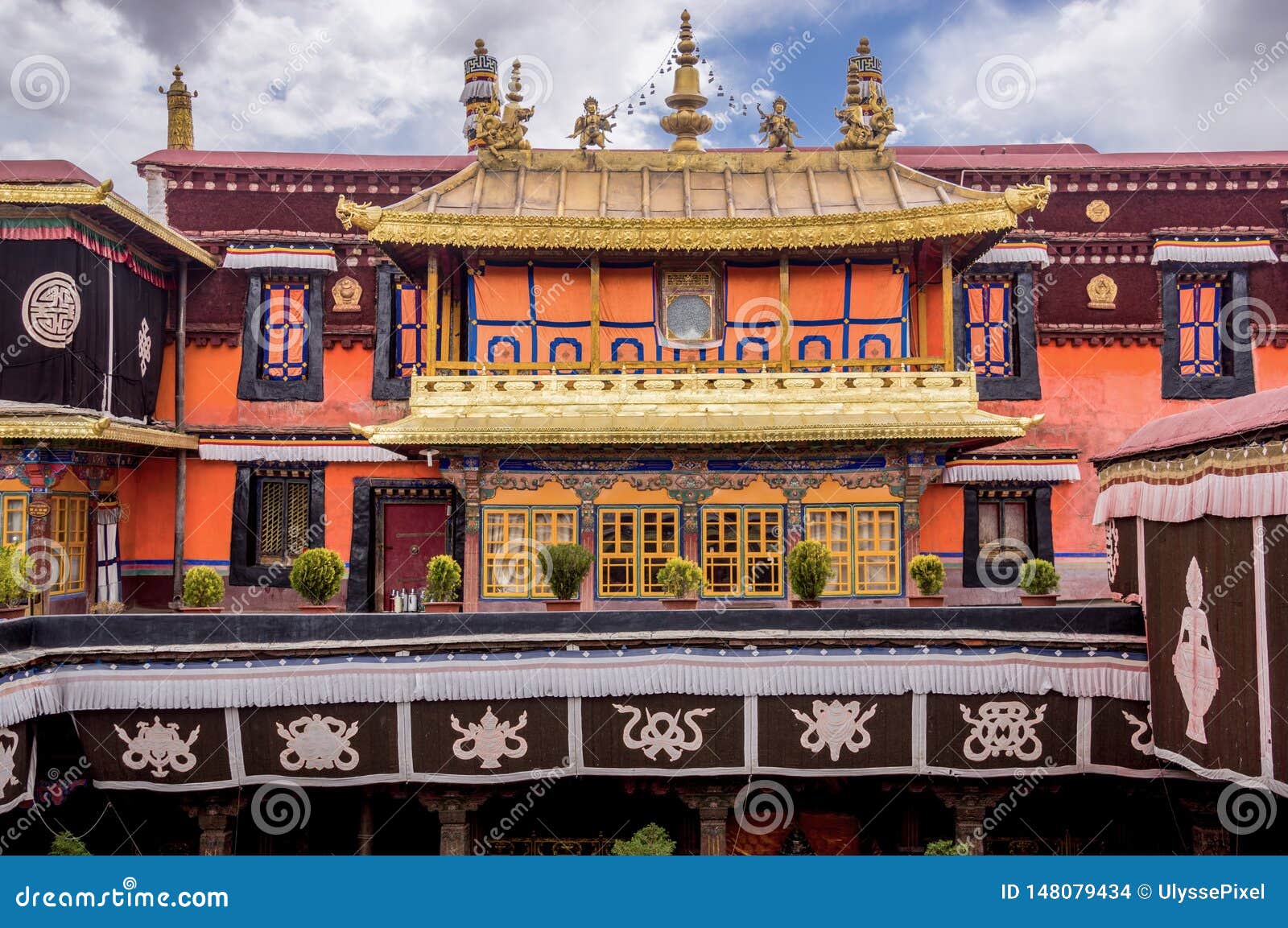 The Jokhang Temple in Lhasa, Tibet Stock Photo - Image of gold ...
