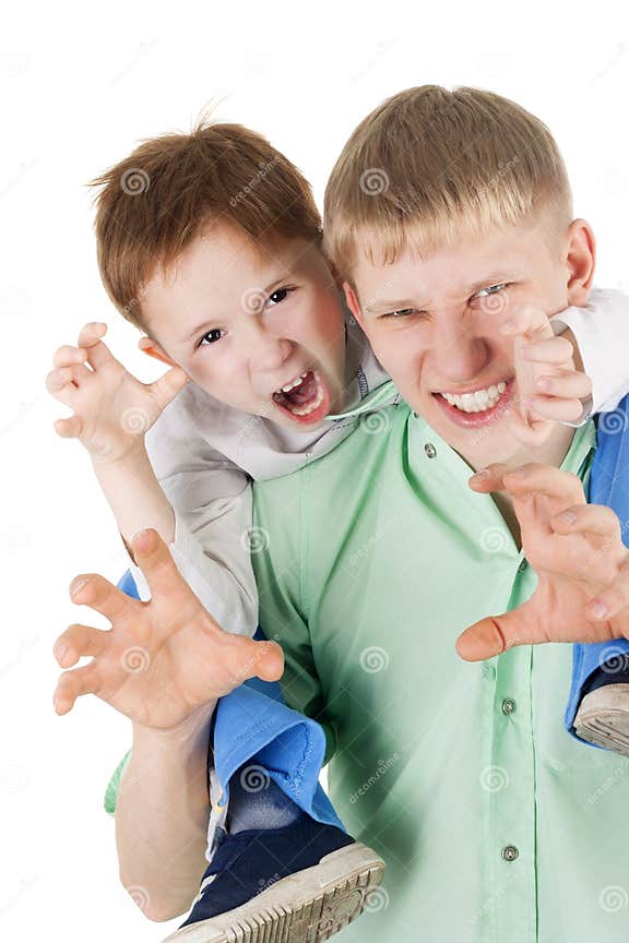 Joking stock photo. Image of child, brunette, cheerful - 23242646