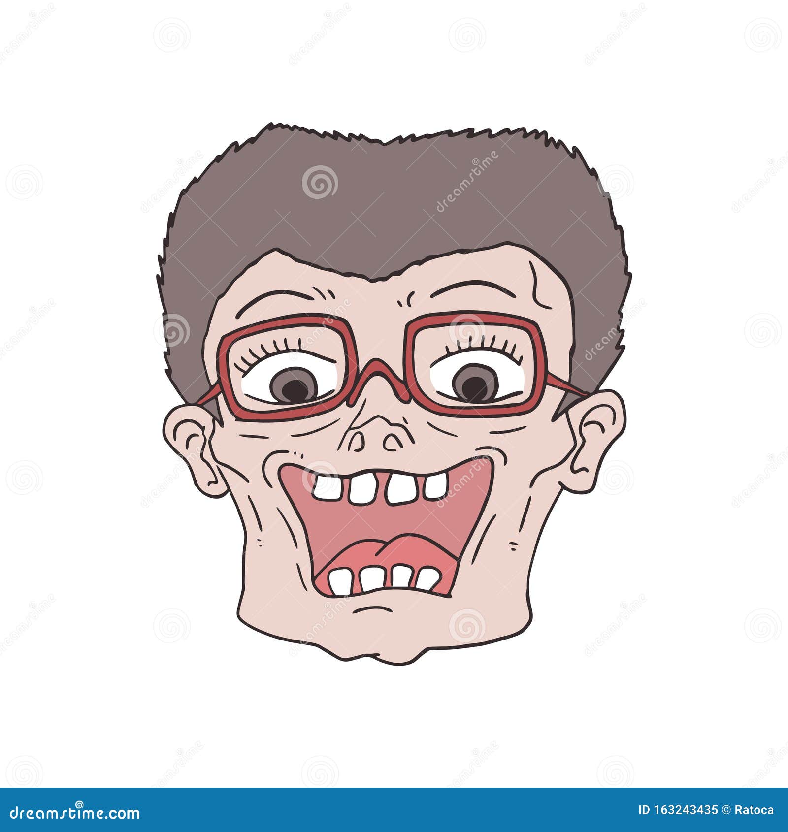Joking face with glasses stock vector. Illustration of laugh - 163243435
