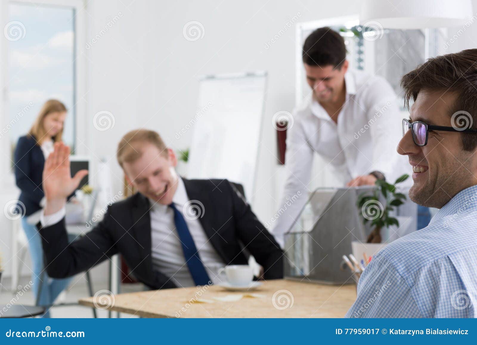 During Joking with Workmates Stock Image - Image of bright, person ...