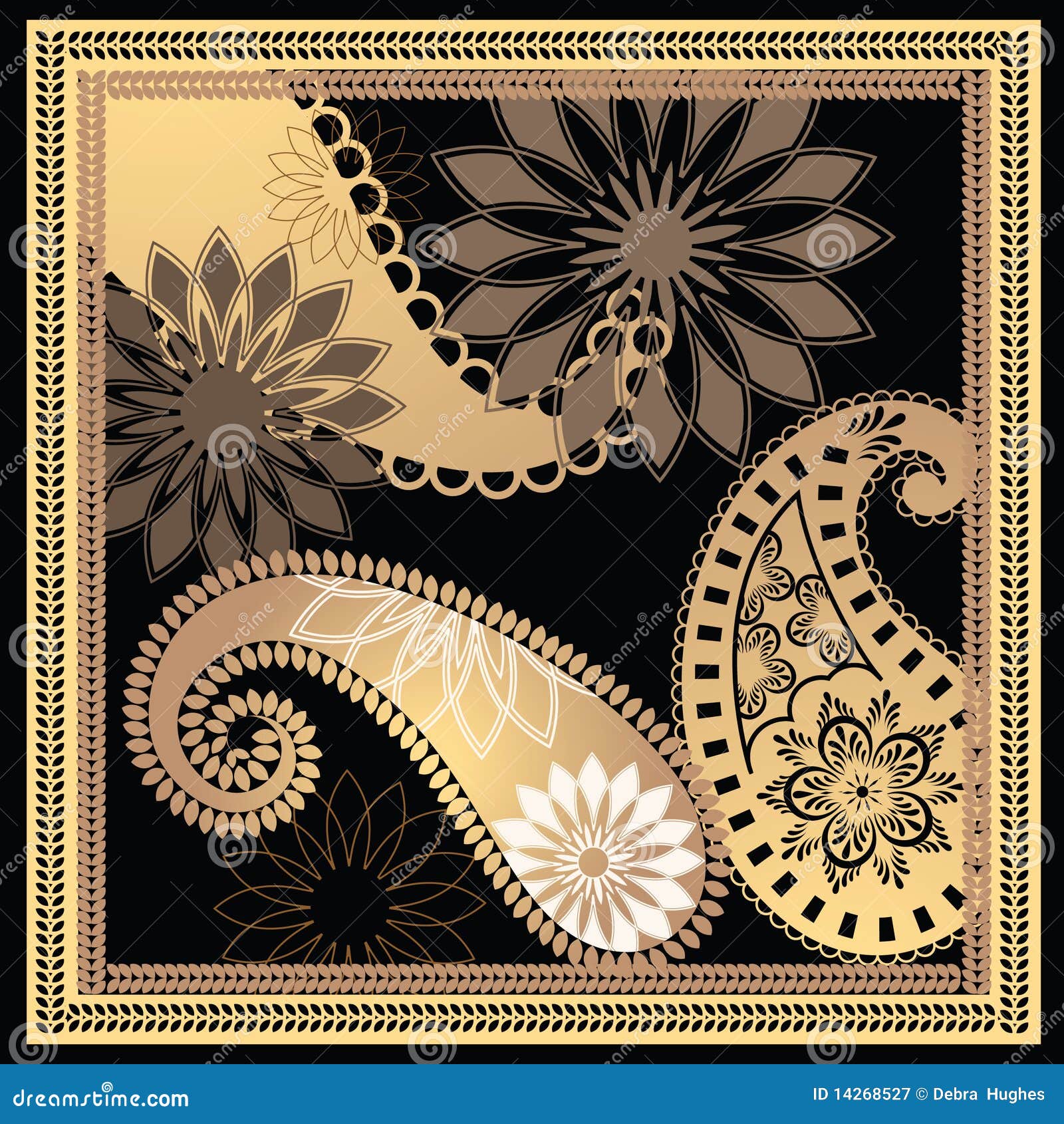 Joli Paisley illustration de vecteur. Illustration du embellissez ...