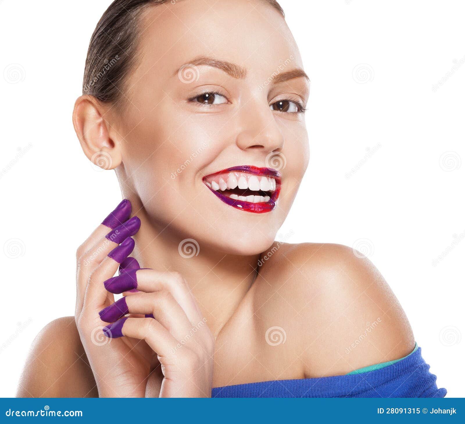 Joli visage image stock. Image du femelle, sain, fermer - 28091315