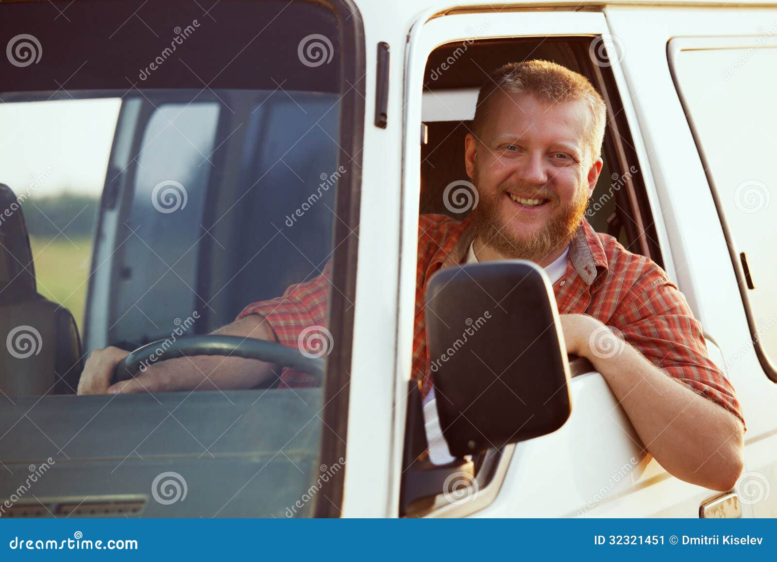 Jolly Driver at the Wheel of His Car Stock Image - Image of automobile ...