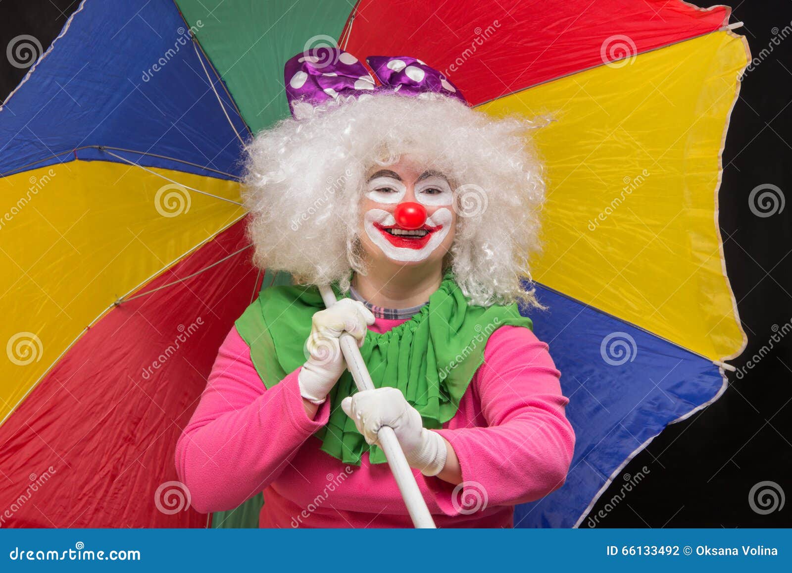 Jolly Good Funny Clown Multi Colored Umbrella Black Stock Photos - Free ...