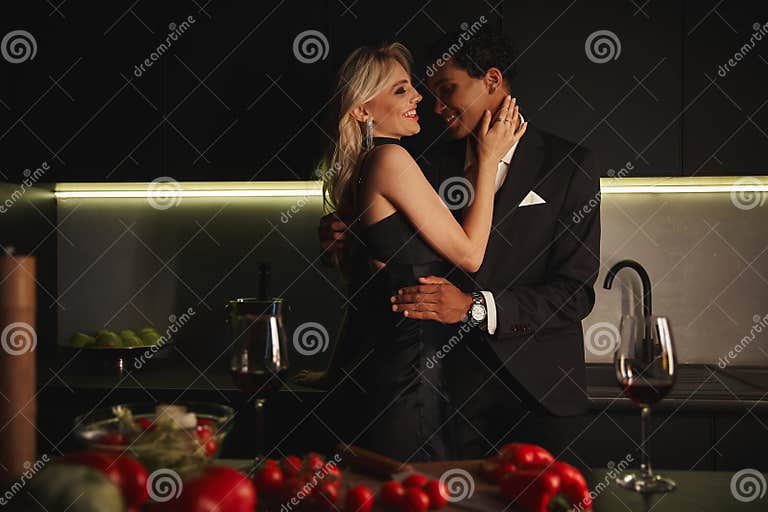 Jolly Multicultural Couple in Evening Attire Stock Image - Image of ... Jolly Multicultural Couple in Evening Attire Stock Image - Image of ...
