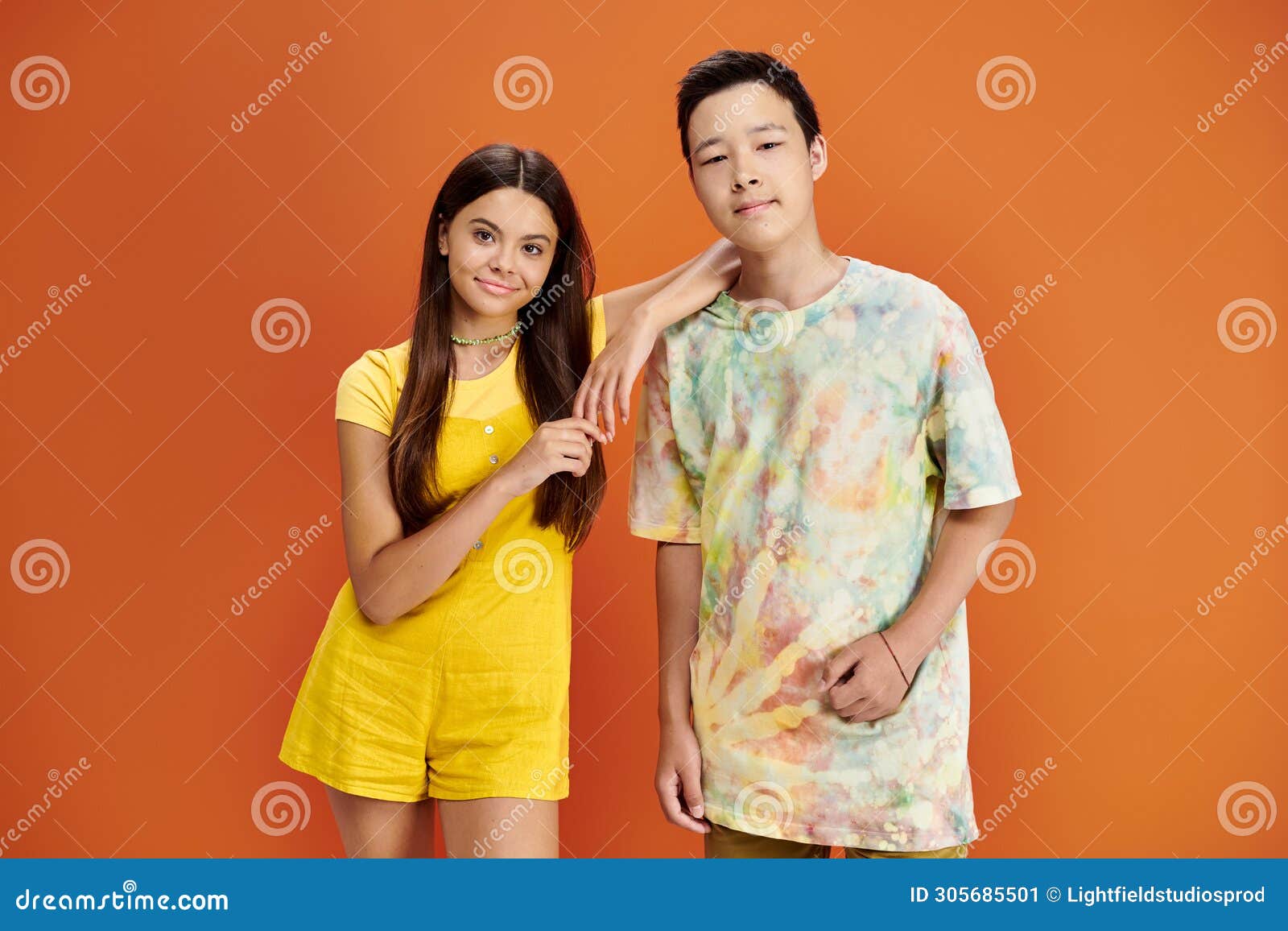 Jolly Multicultural Teens in Bright Clothes Stock Image - Image of ... Jolly Multicultural Teens in Bright Clothes Stock Image - Image of ...
